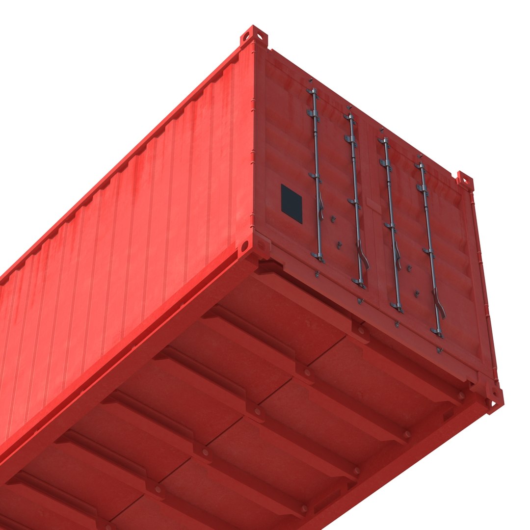 collapsible iso container red c4d