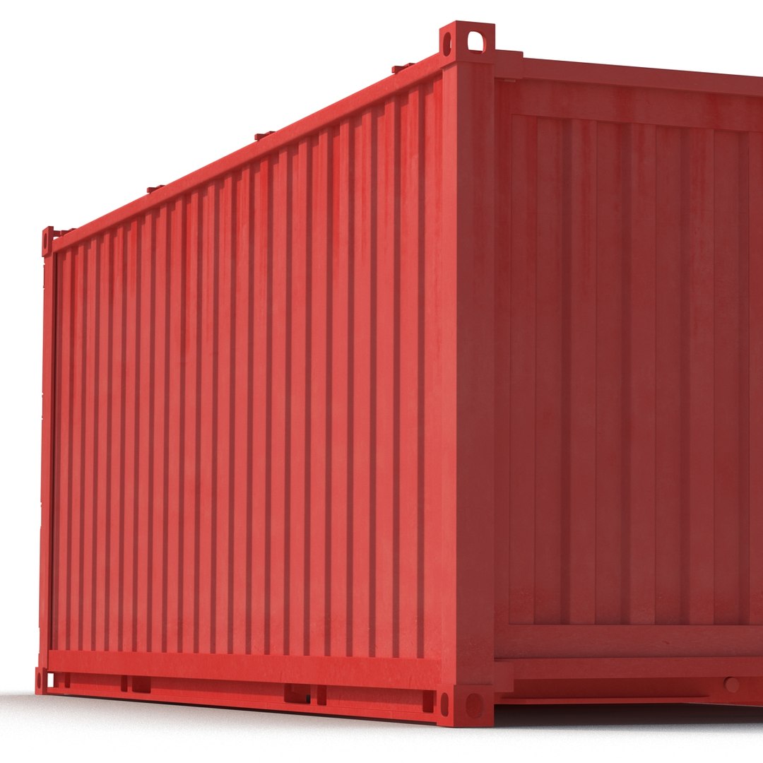 collapsible iso container red c4d