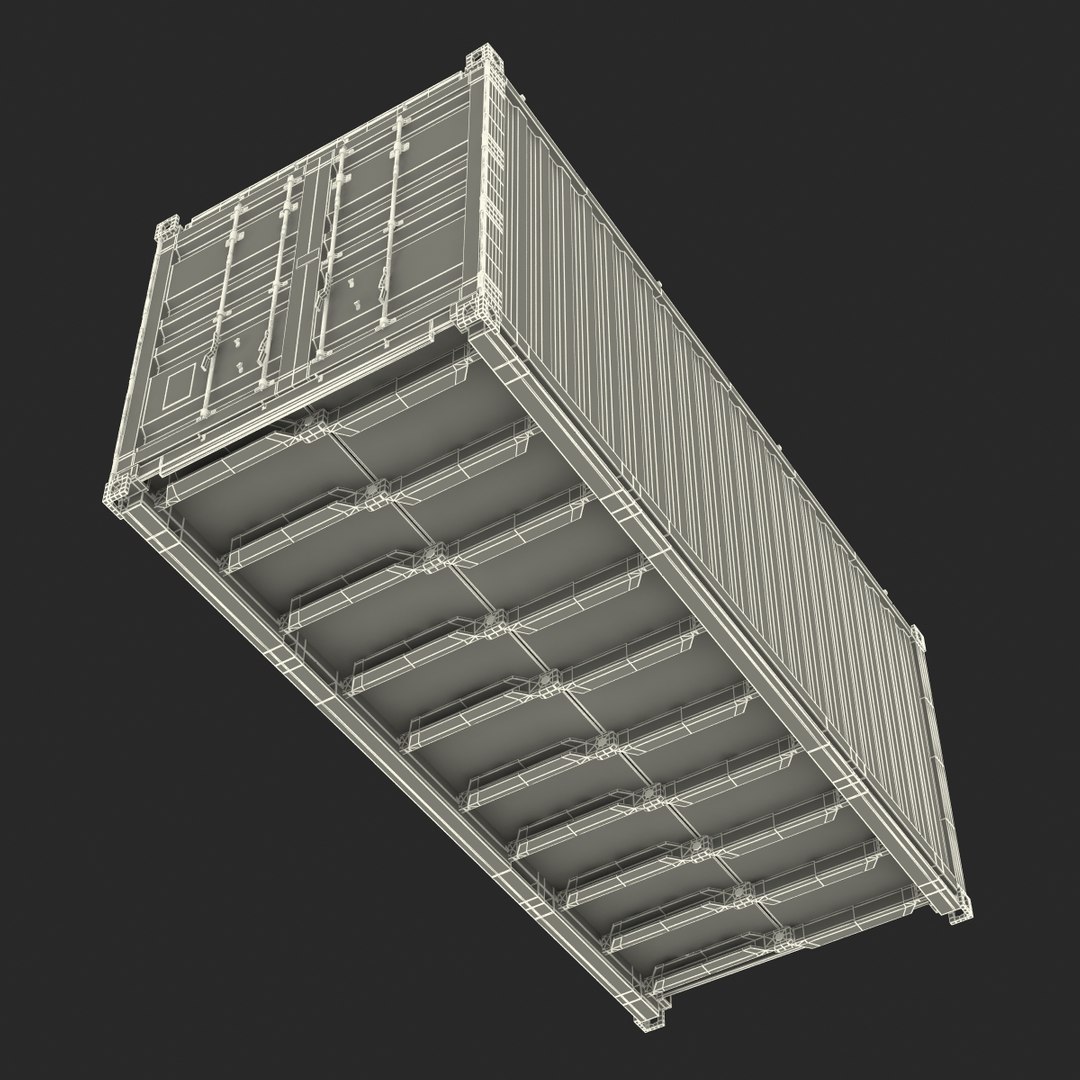collapsible iso container red c4d