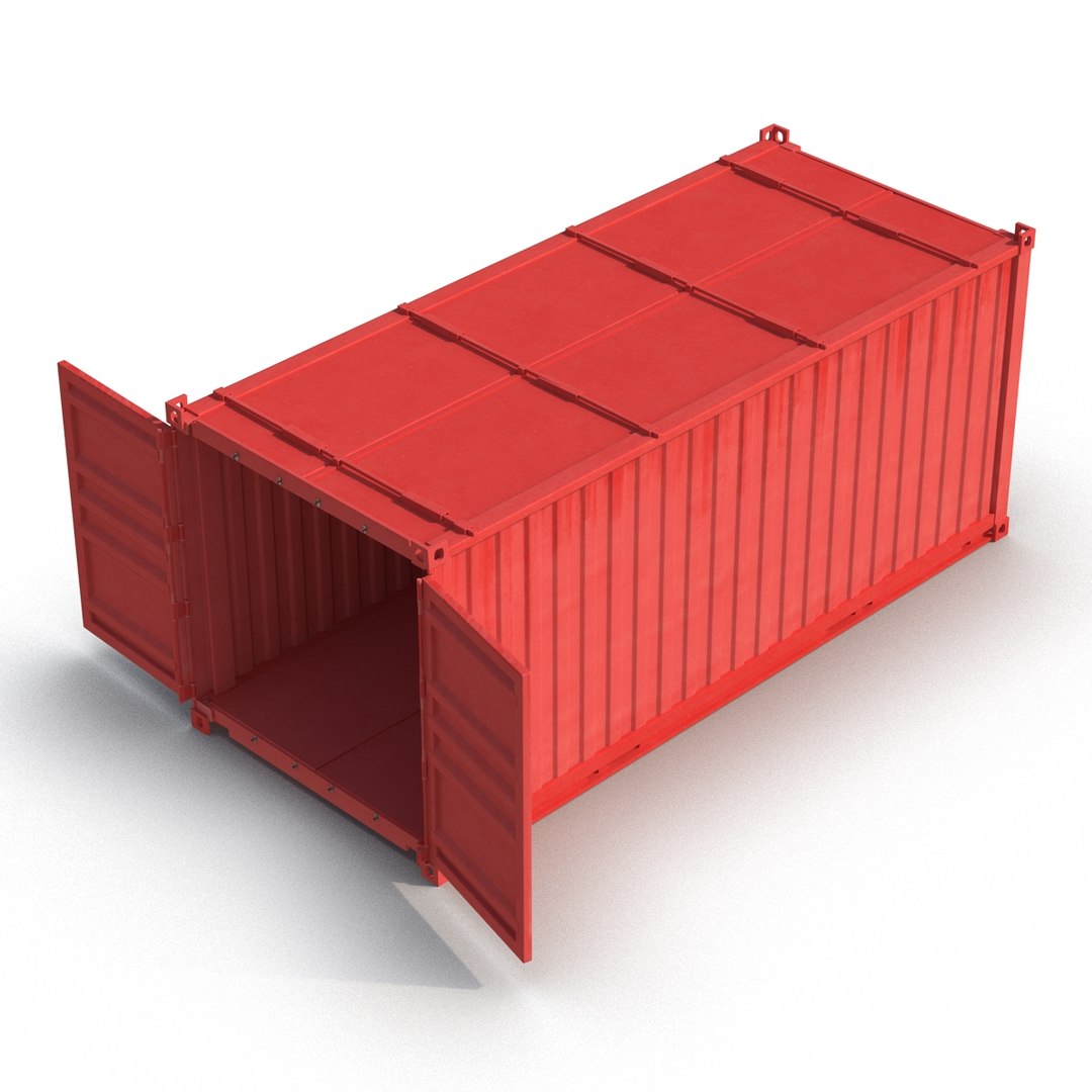 collapsible iso container red c4d
