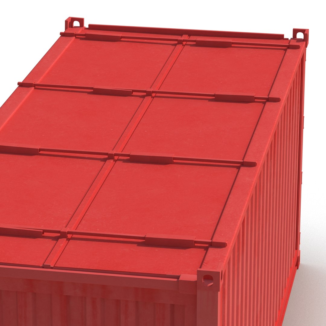 collapsible iso container red c4d