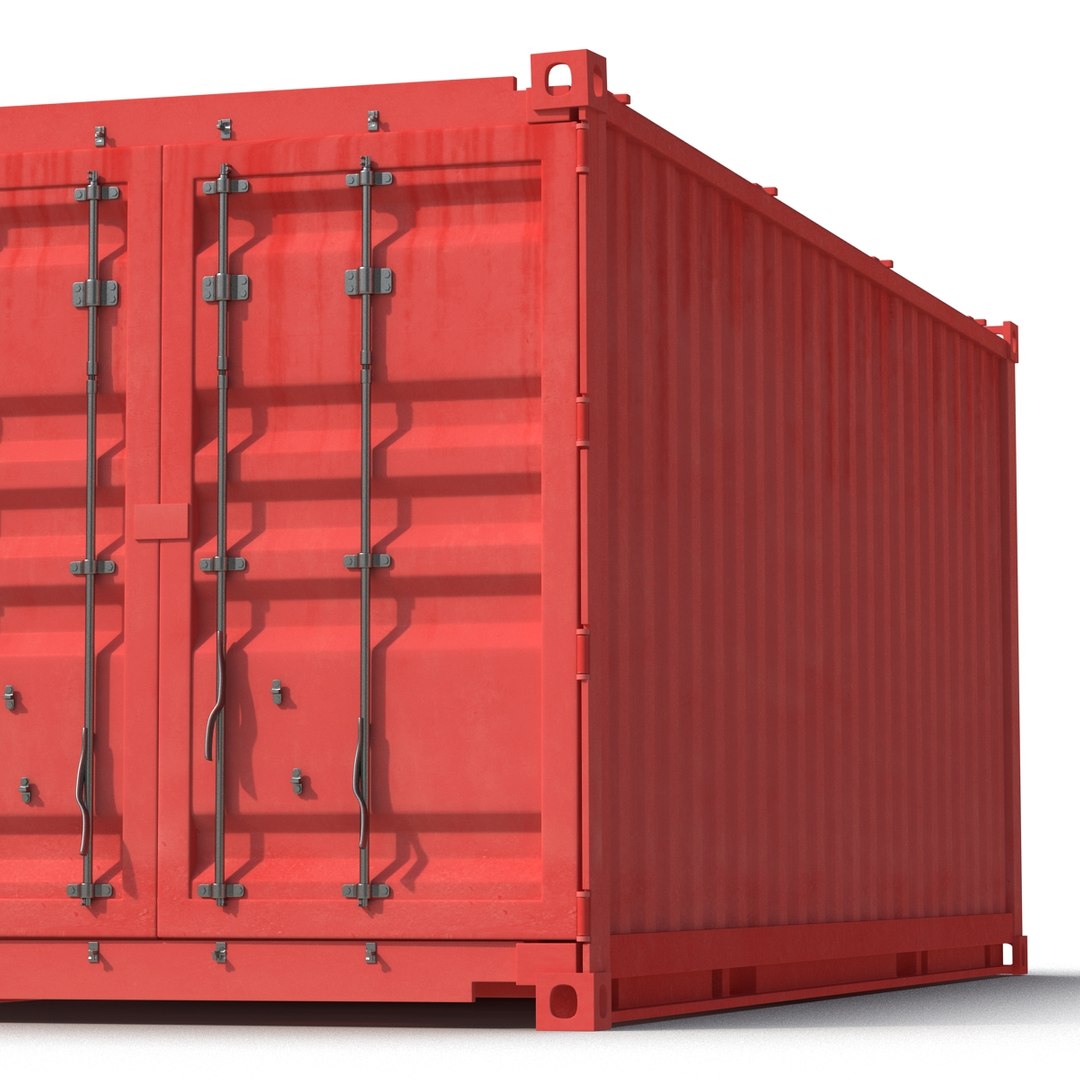 collapsible iso container red c4d