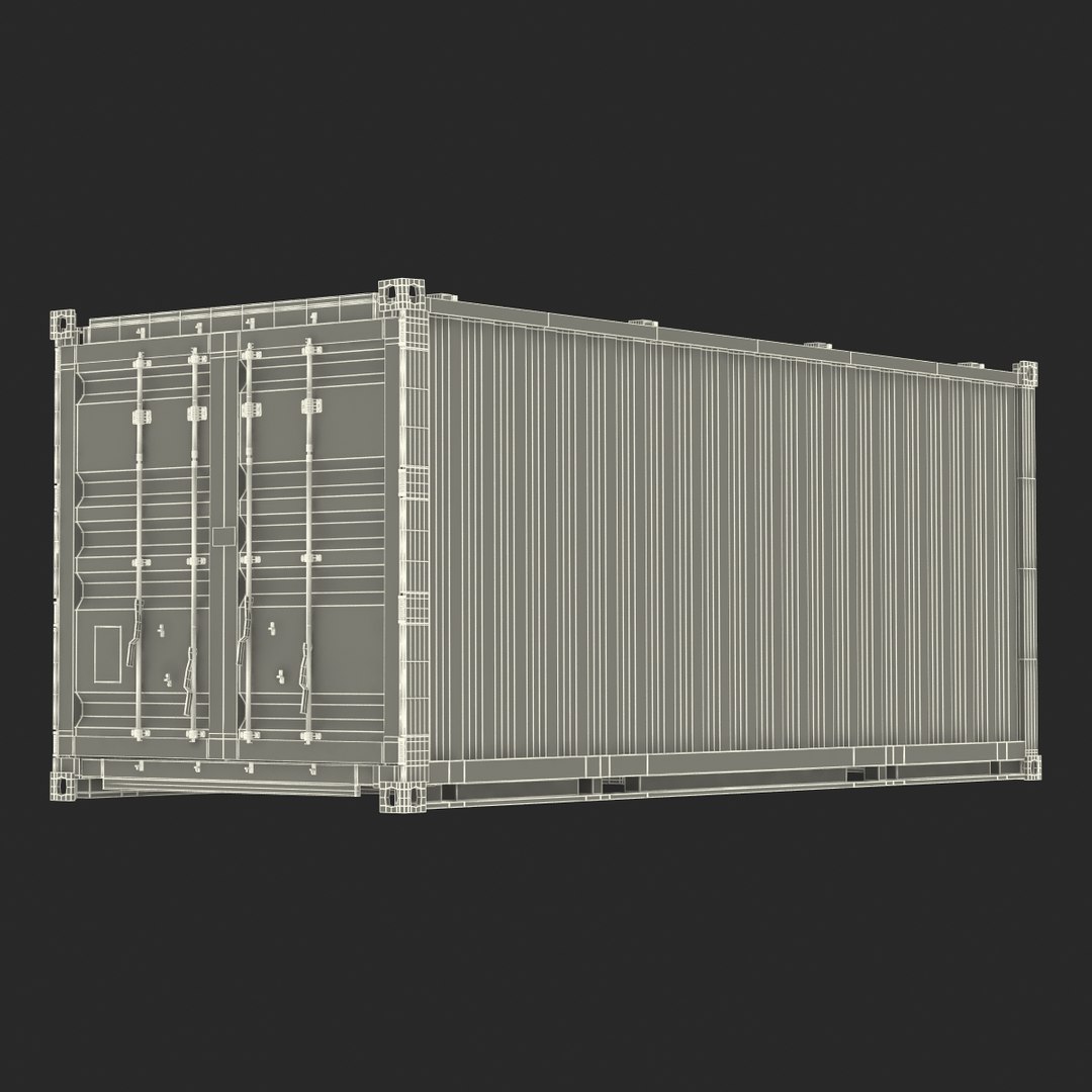 collapsible iso container red c4d