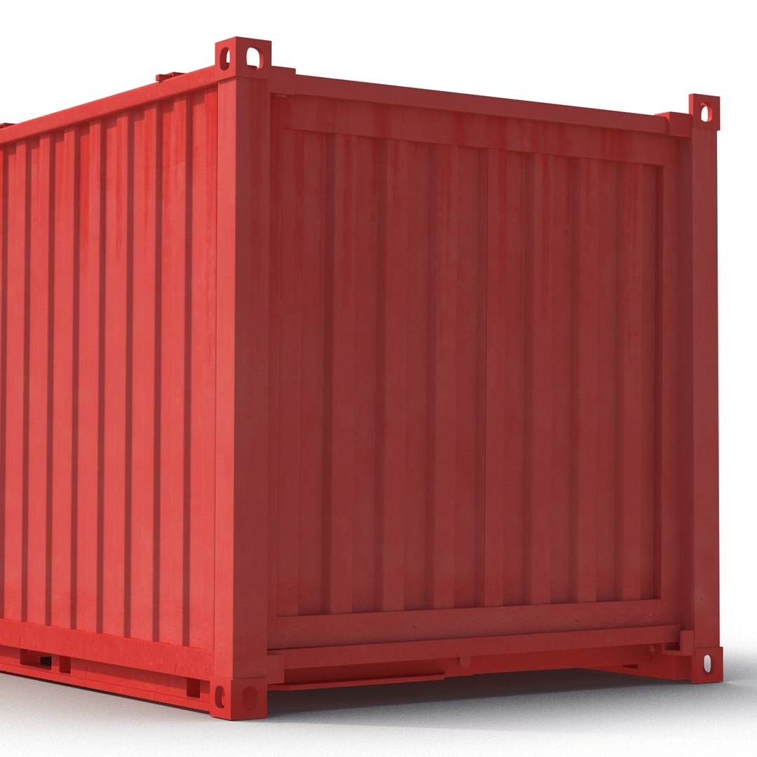 collapsible iso container red c4d