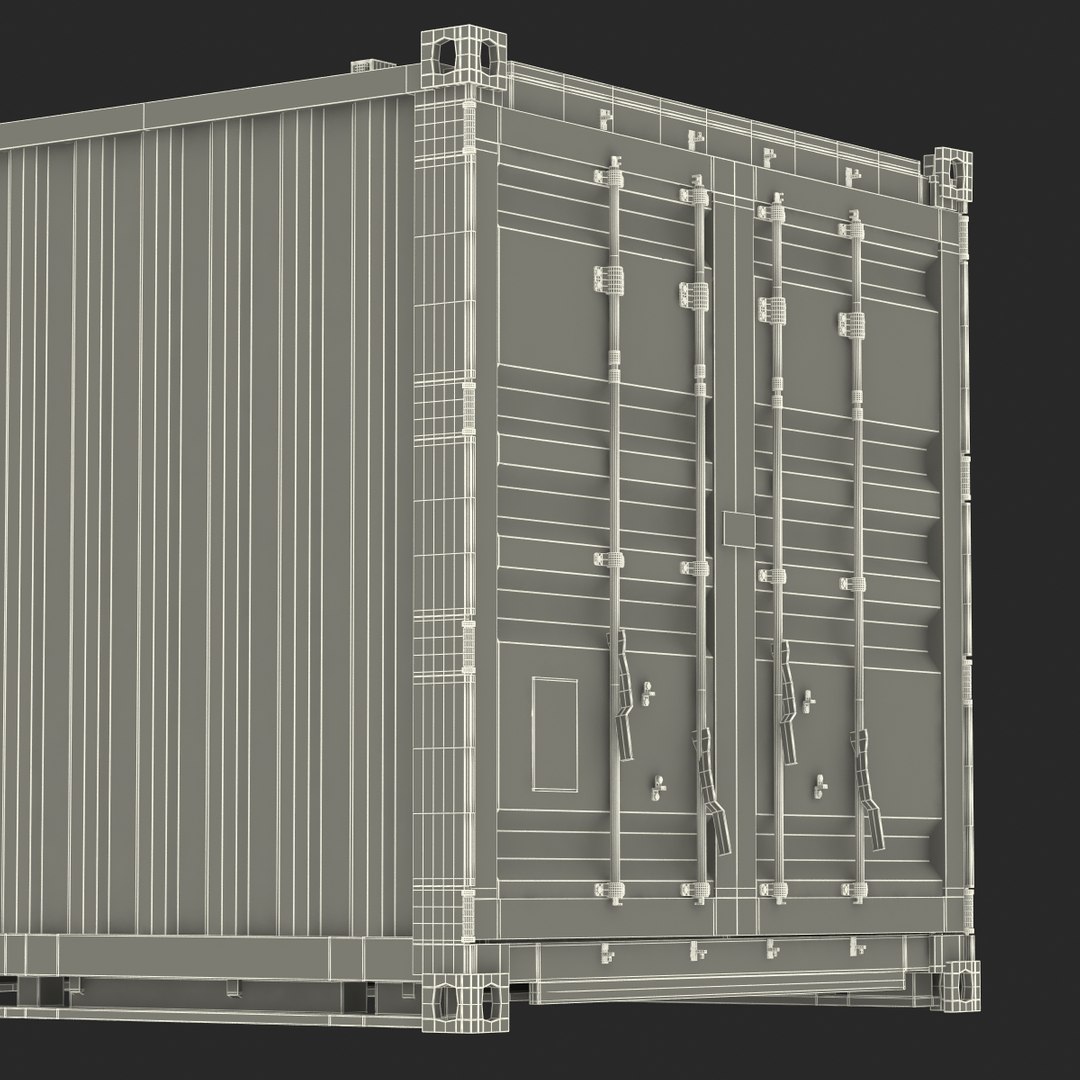 collapsible iso container red c4d