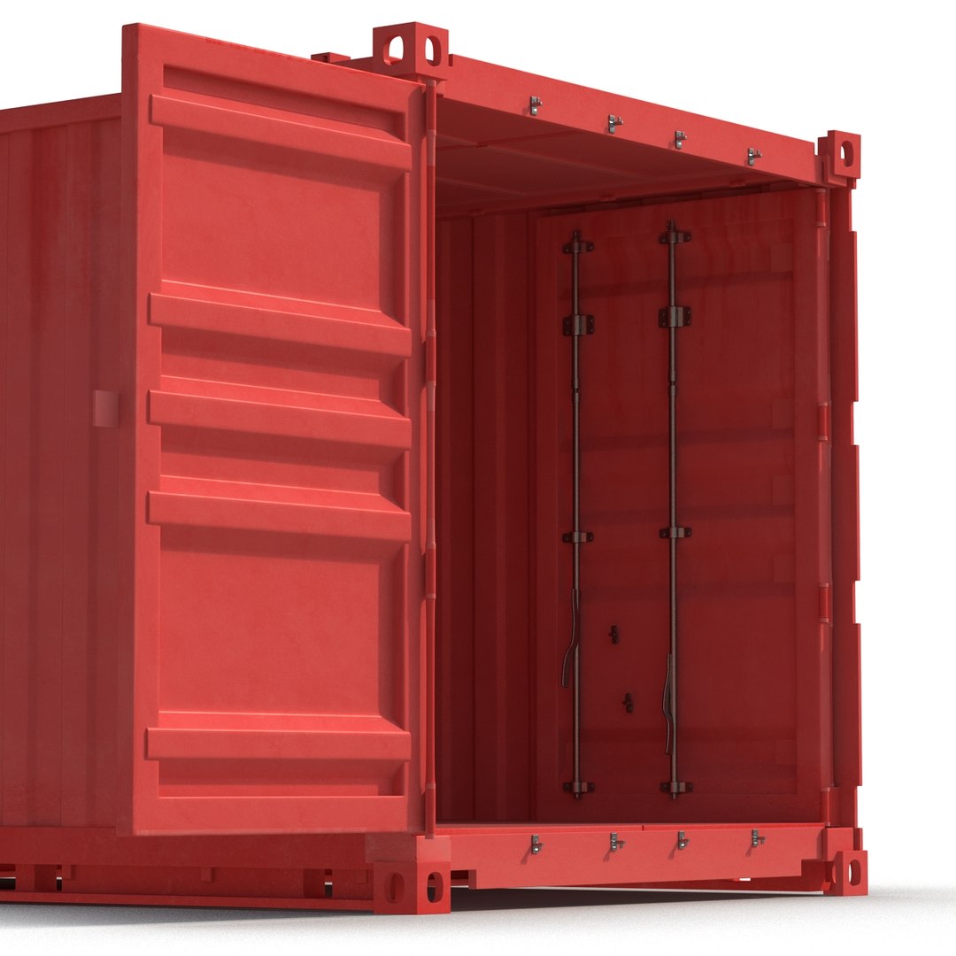 collapsible iso container red c4d