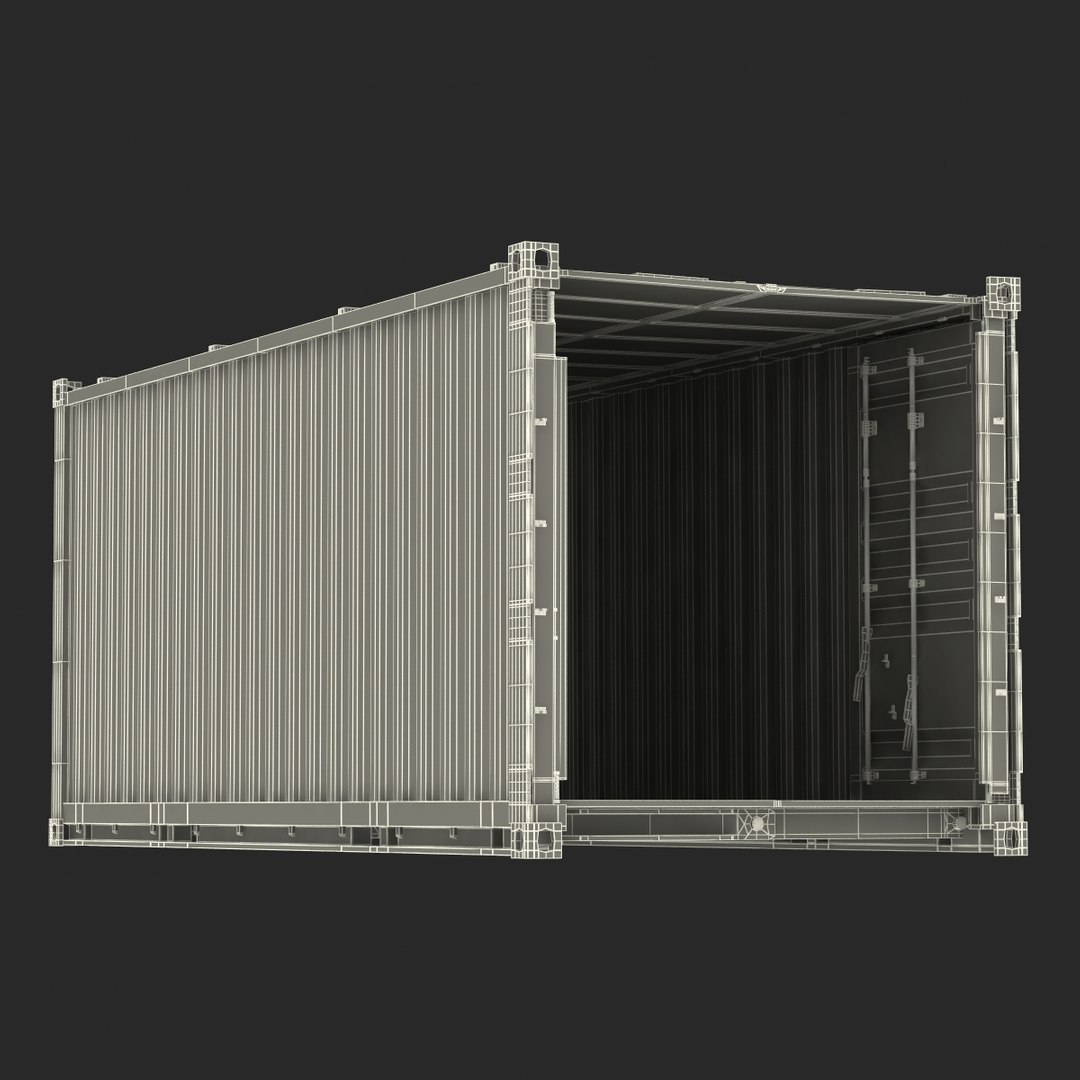 collapsible iso container red c4d
