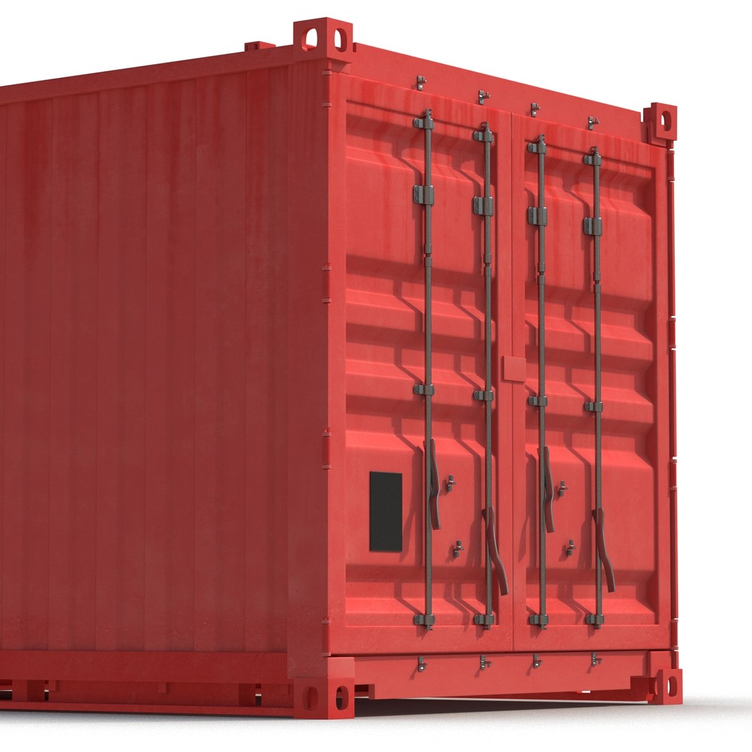 collapsible iso container red c4d
