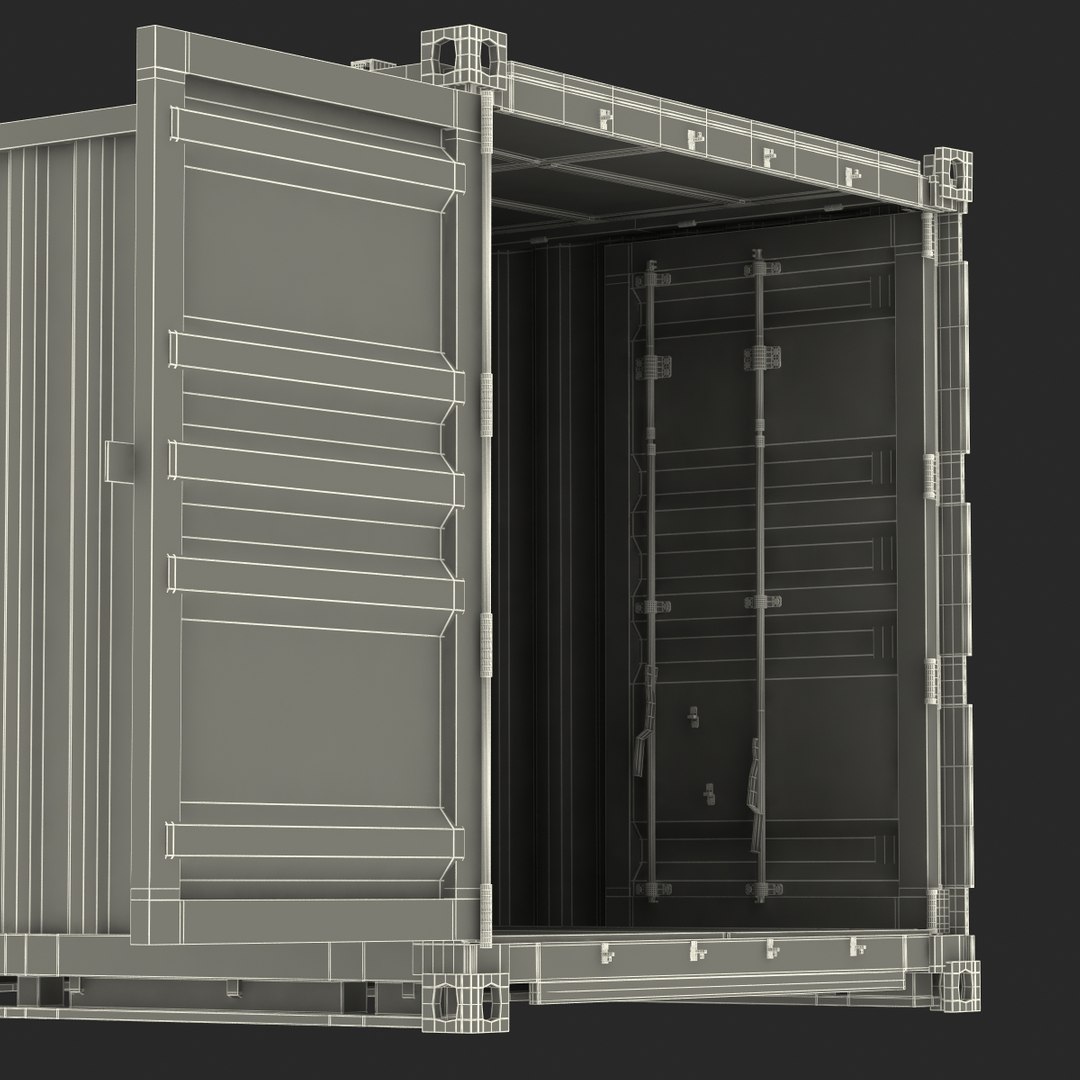 collapsible iso container red c4d