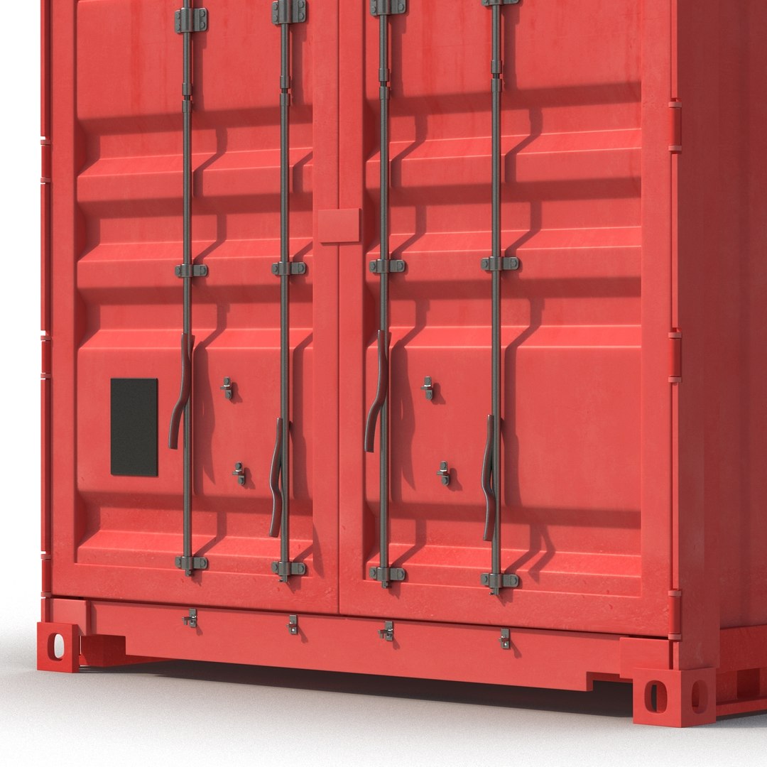 collapsible iso container red c4d