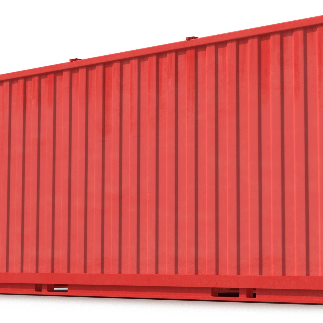 collapsible iso container red c4d