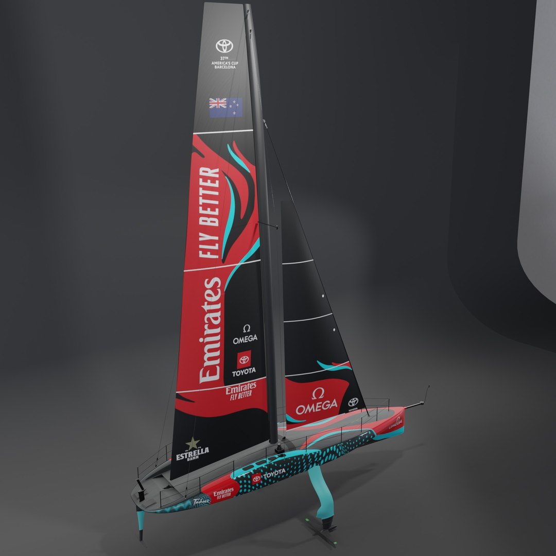 AC75 New Zealand Taihoro America Cup Race Yacht 3D Model Hydrofoil ...