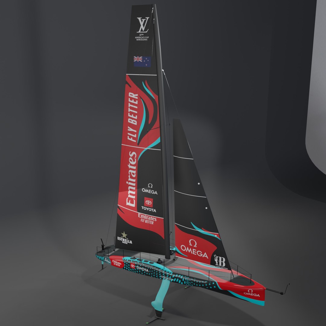 AC75 New Zealand Taihoro America Cup Race Yacht 3D Model Hydrofoil ...