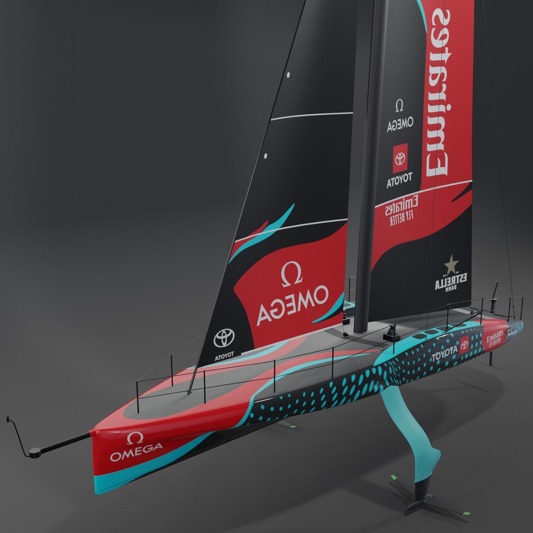 AC75 New Zealand Taihoro America Cup Race Yacht 3D Model Hydrofoil ...