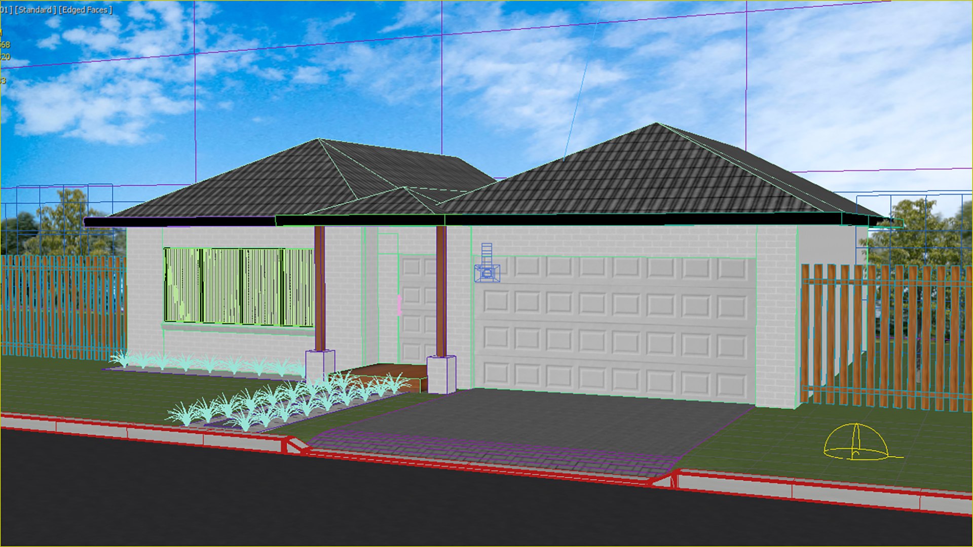Australian House 2 Single Level Architectural Building Exterior 3D ...