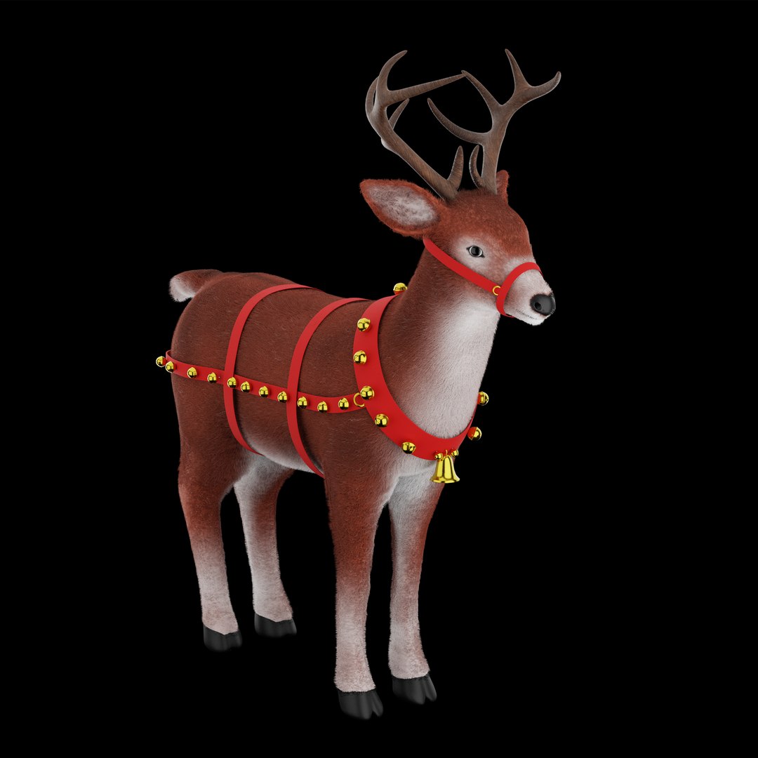 3D Model New Christmas Reindeer - TurboSquid 2296897