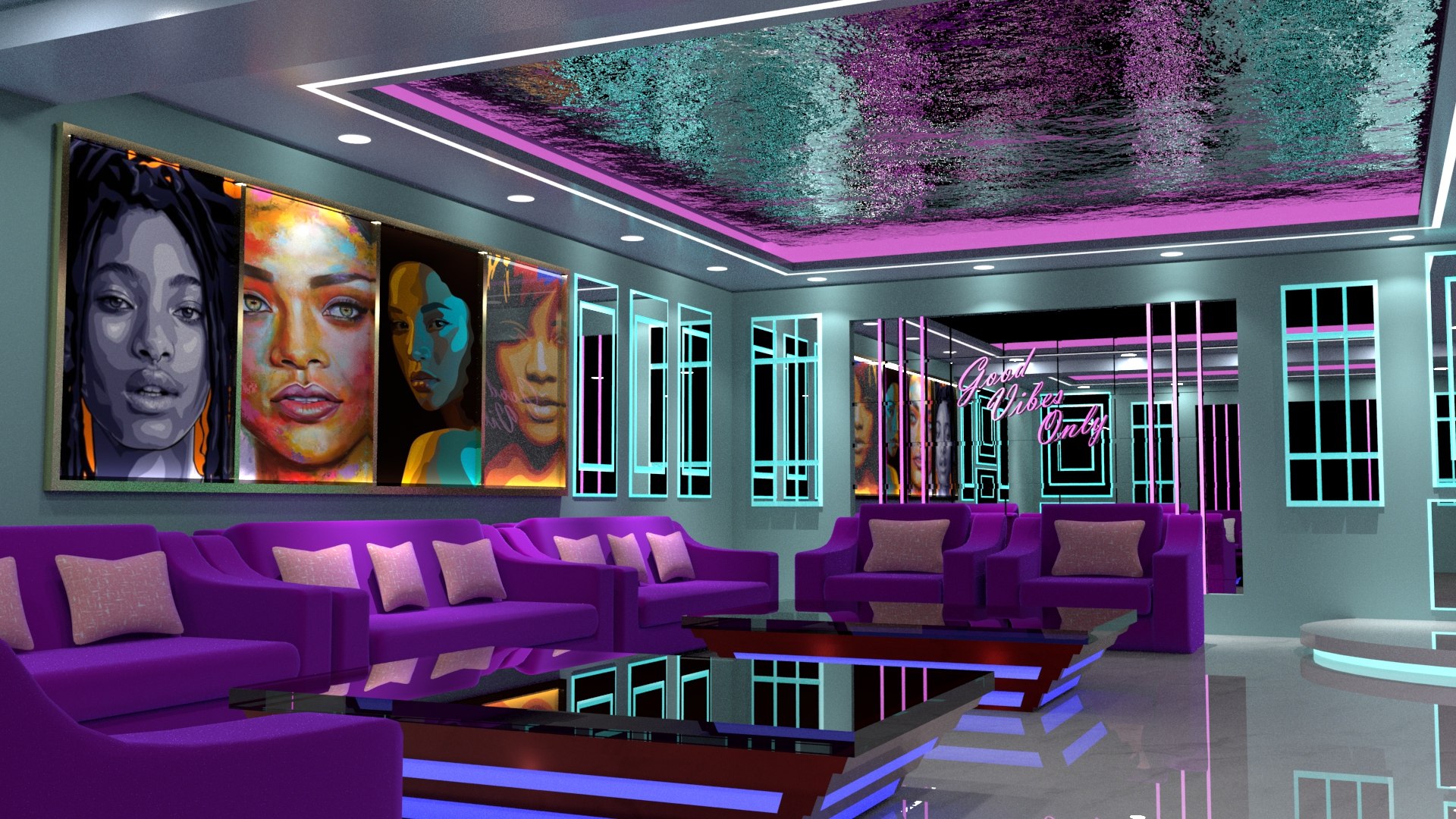 Living Hall interior model - TurboSquid 1865243