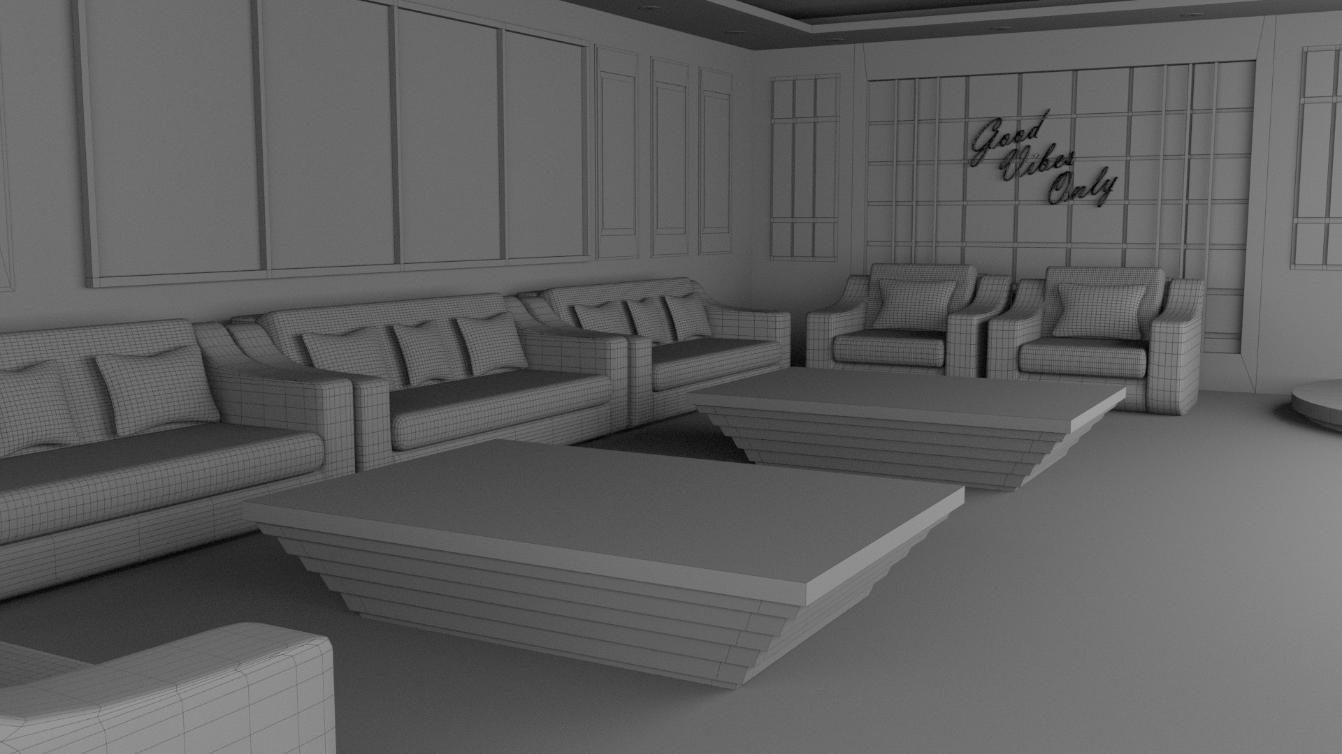 Living Hall interior model - TurboSquid 1865243