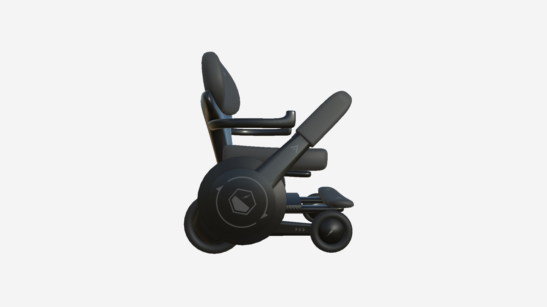 Tech Wheelchair B02 Full Black - Disability Character Design Model ...