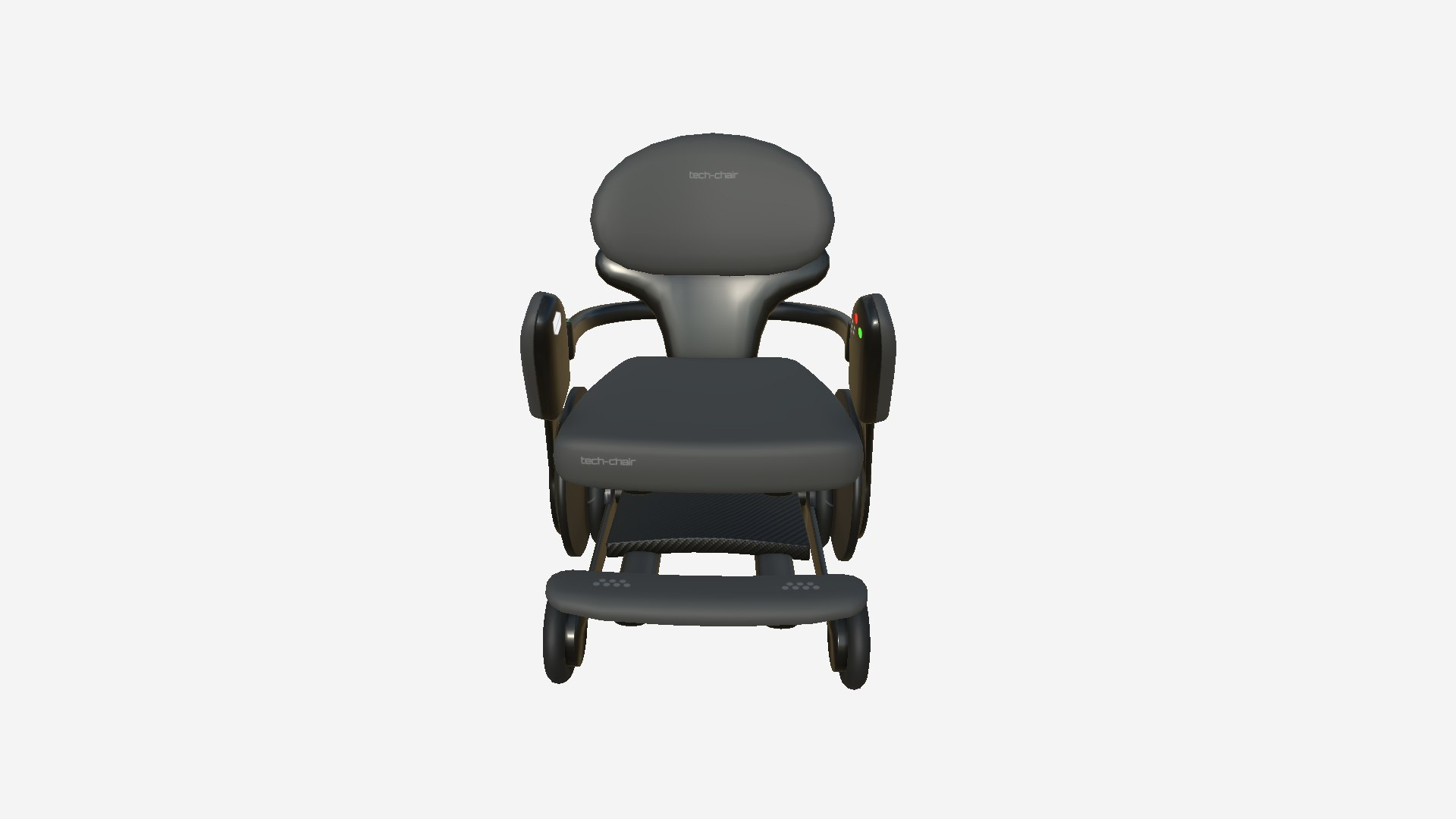 Tech Wheelchair B02 Full Black - Disability Character Design Model ...