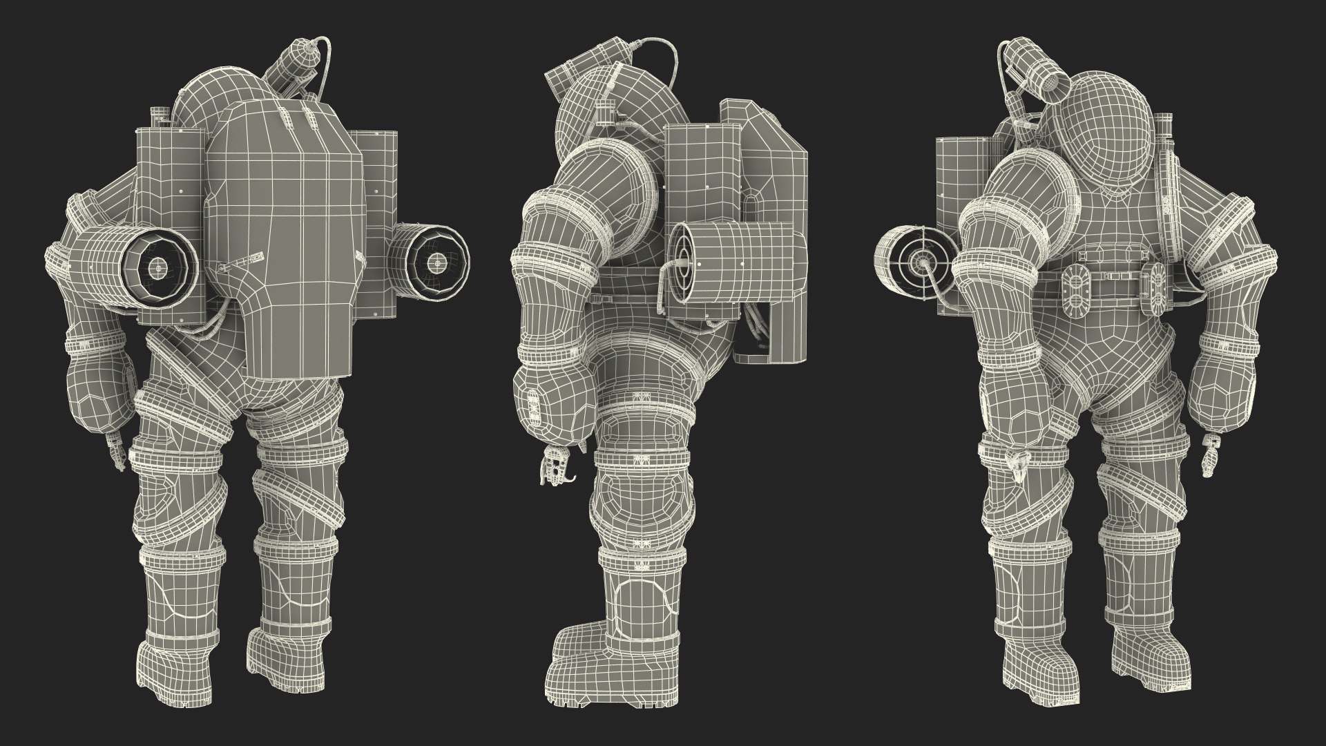 3D Model Submersible Exosuit Yellow Rigged - TurboSquid 2425236