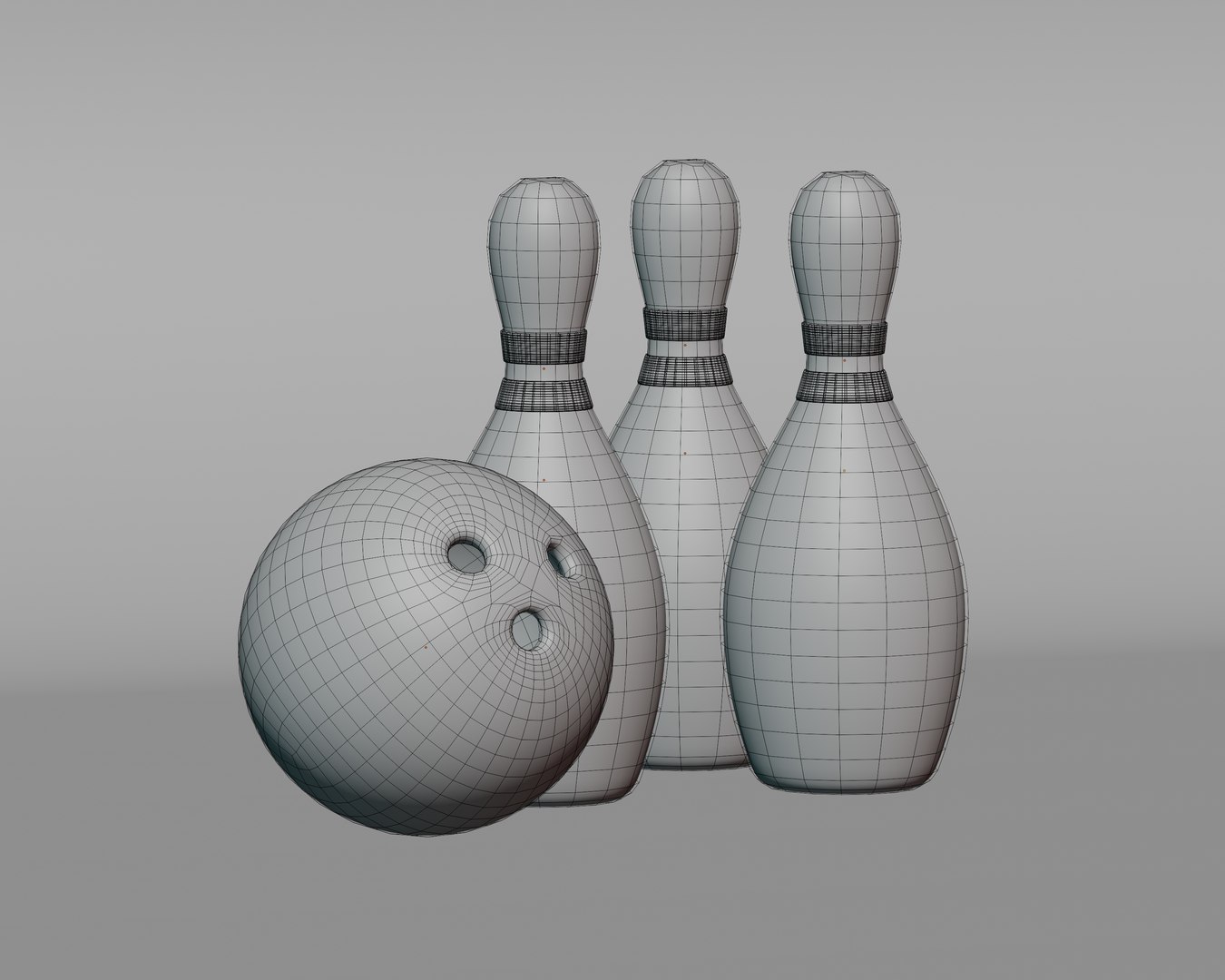 Bowling Pins With Ball 3D Model - TurboSquid 2491918