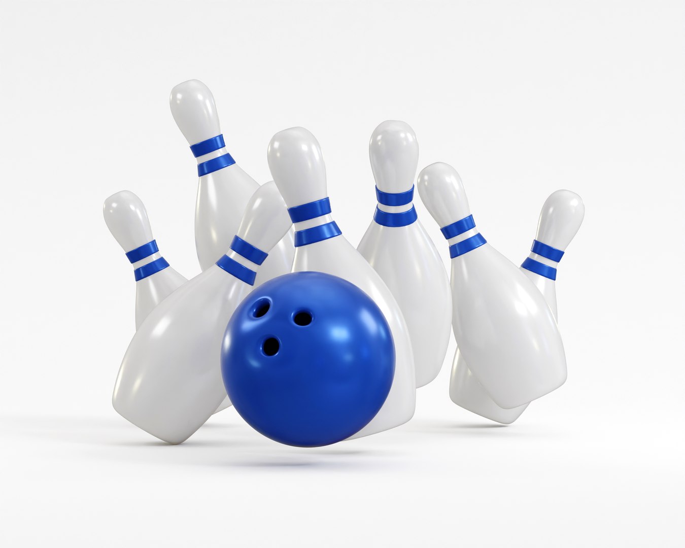 Bowling Pins With Ball 3D Model - TurboSquid 2491918