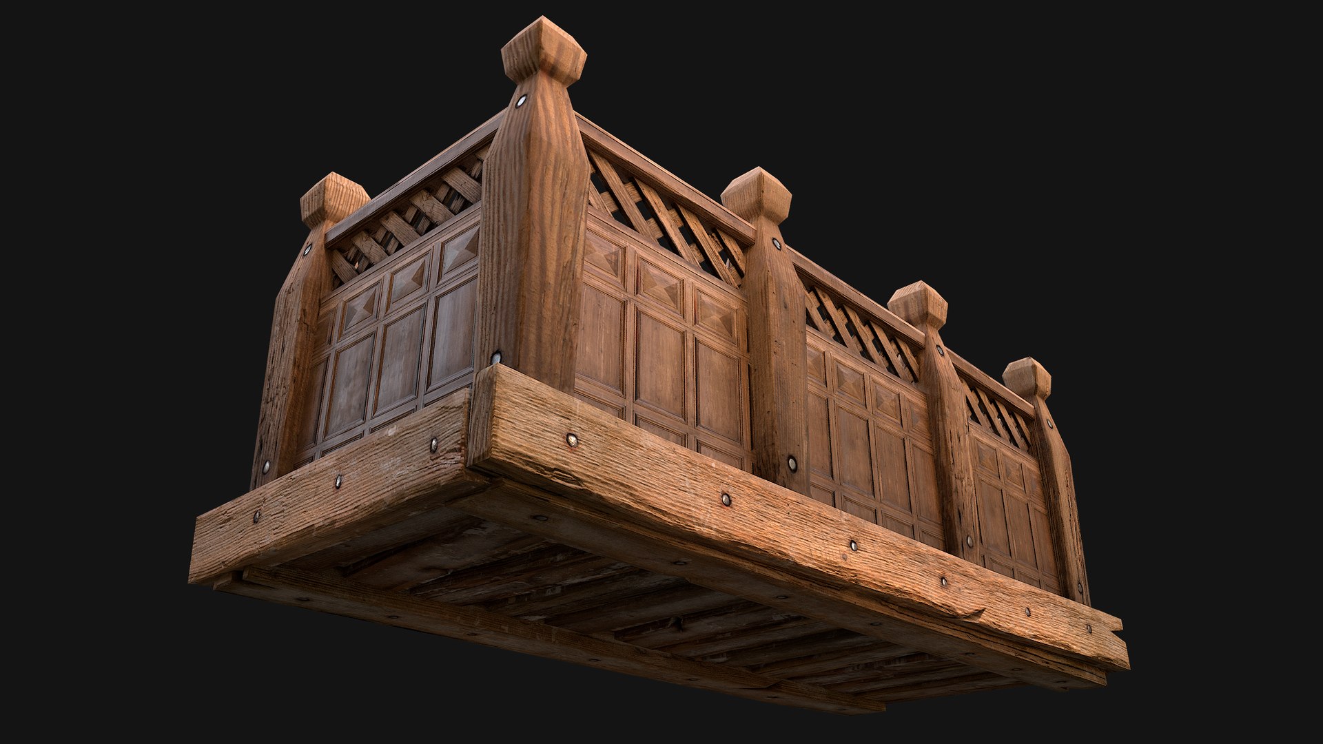 Medieval Wooden Balcony model - TurboSquid 2162132