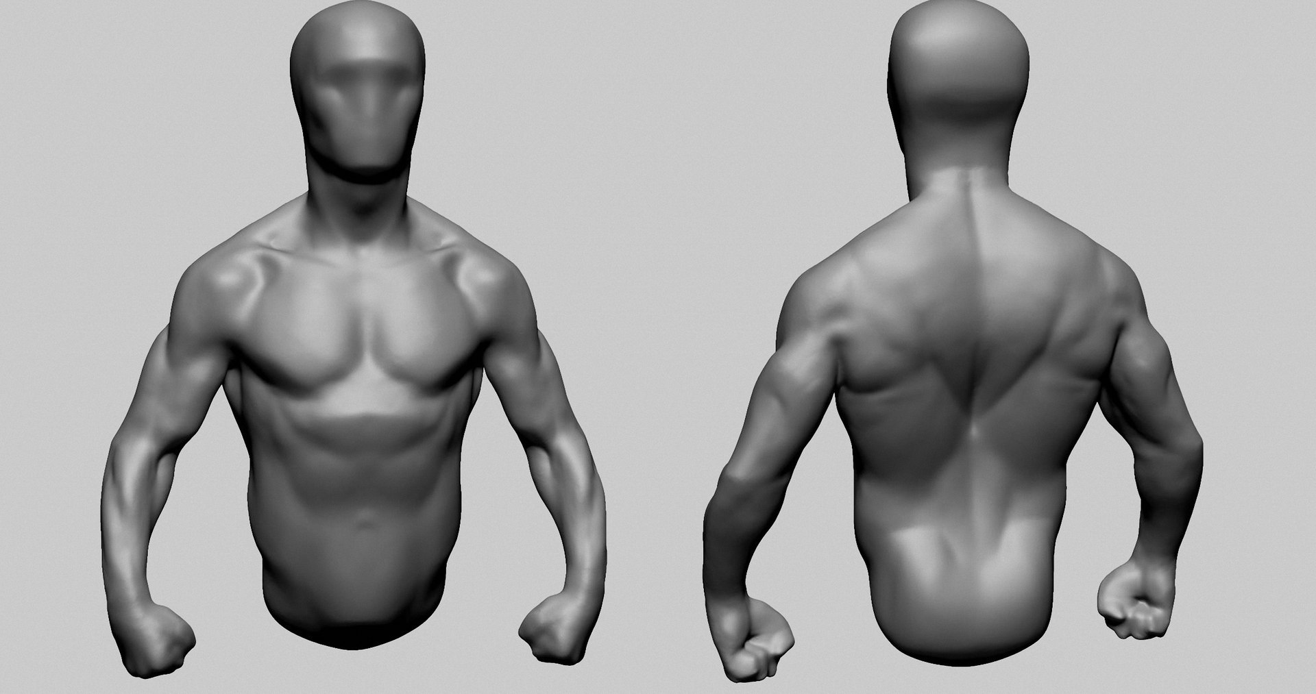 Base Male Torso B 3D Model - TurboSquid 2198875