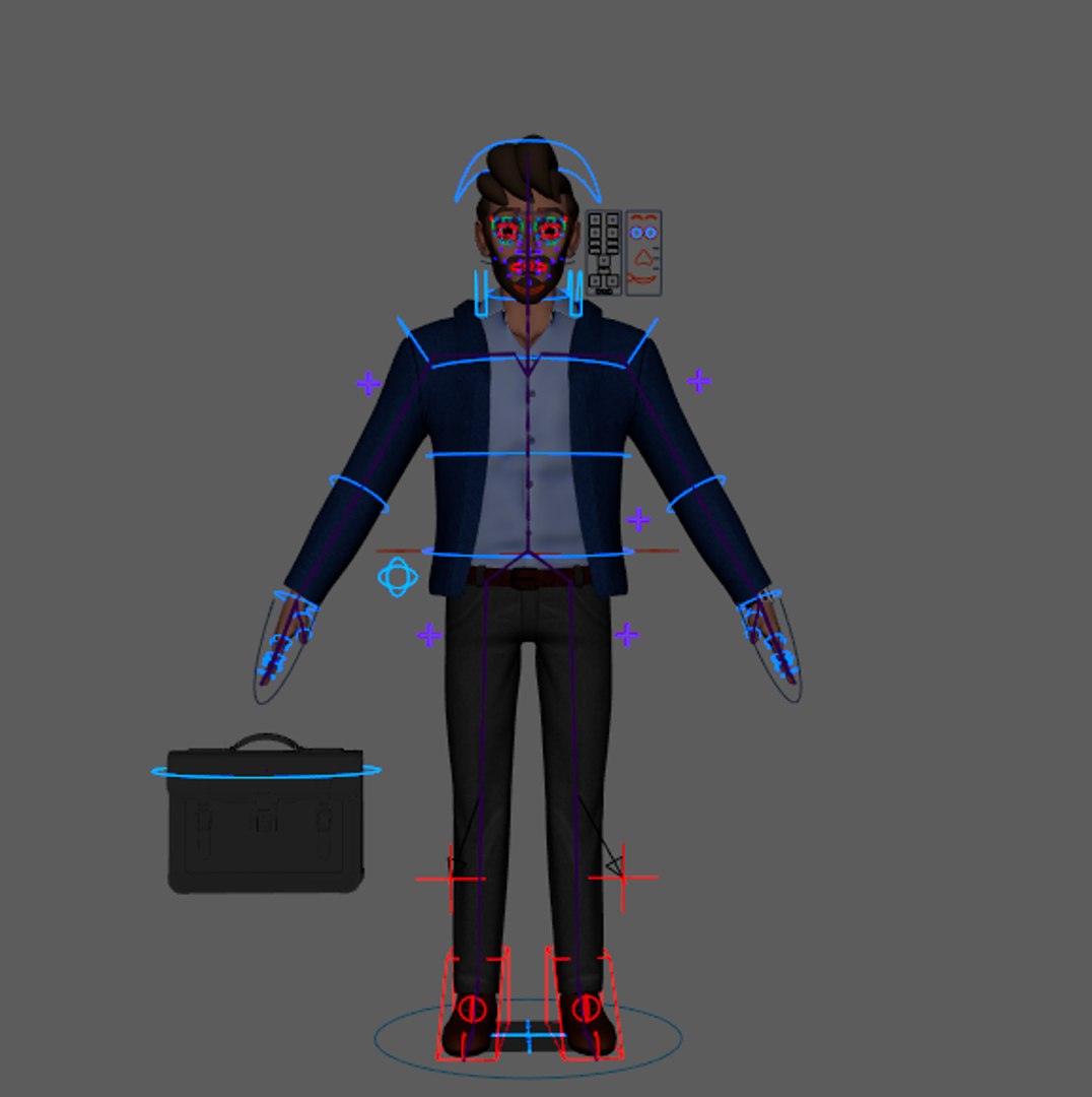 Cartoon Man Rigged Model - TurboSquid 2174180