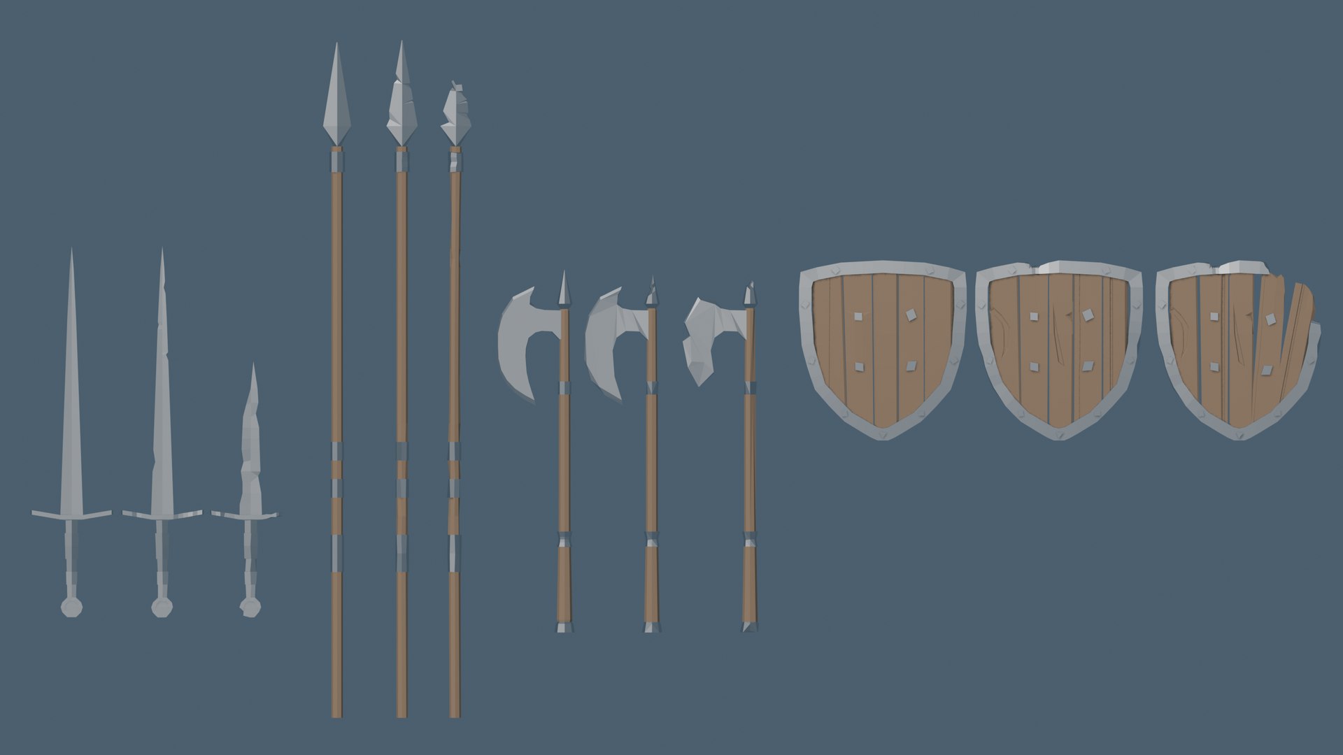 3D Low Poly Medieval Arsenal Pack 1 Model - TurboSquid 2539582