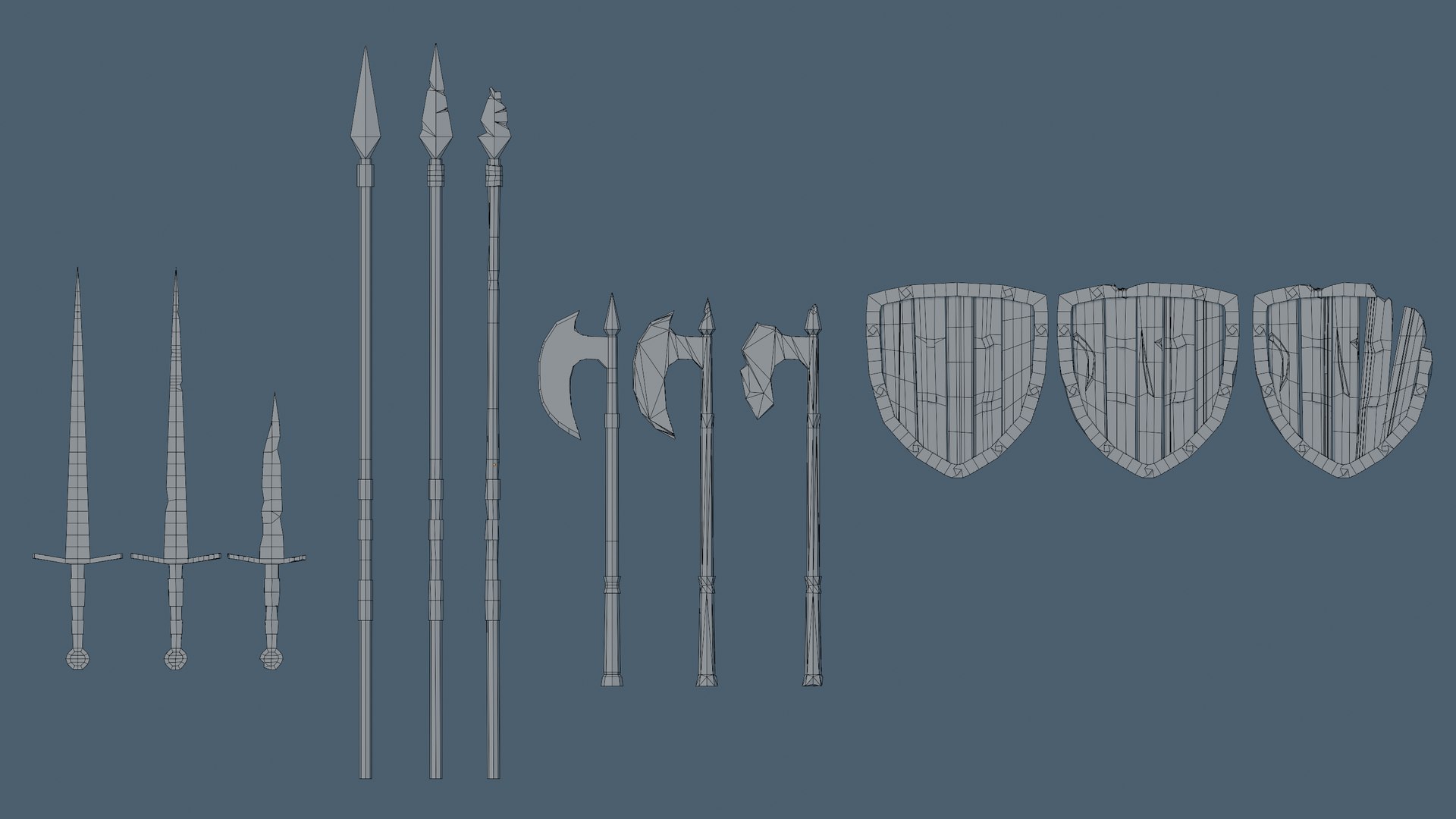 3D Low Poly Medieval Arsenal Pack 1 Model - TurboSquid 2539582