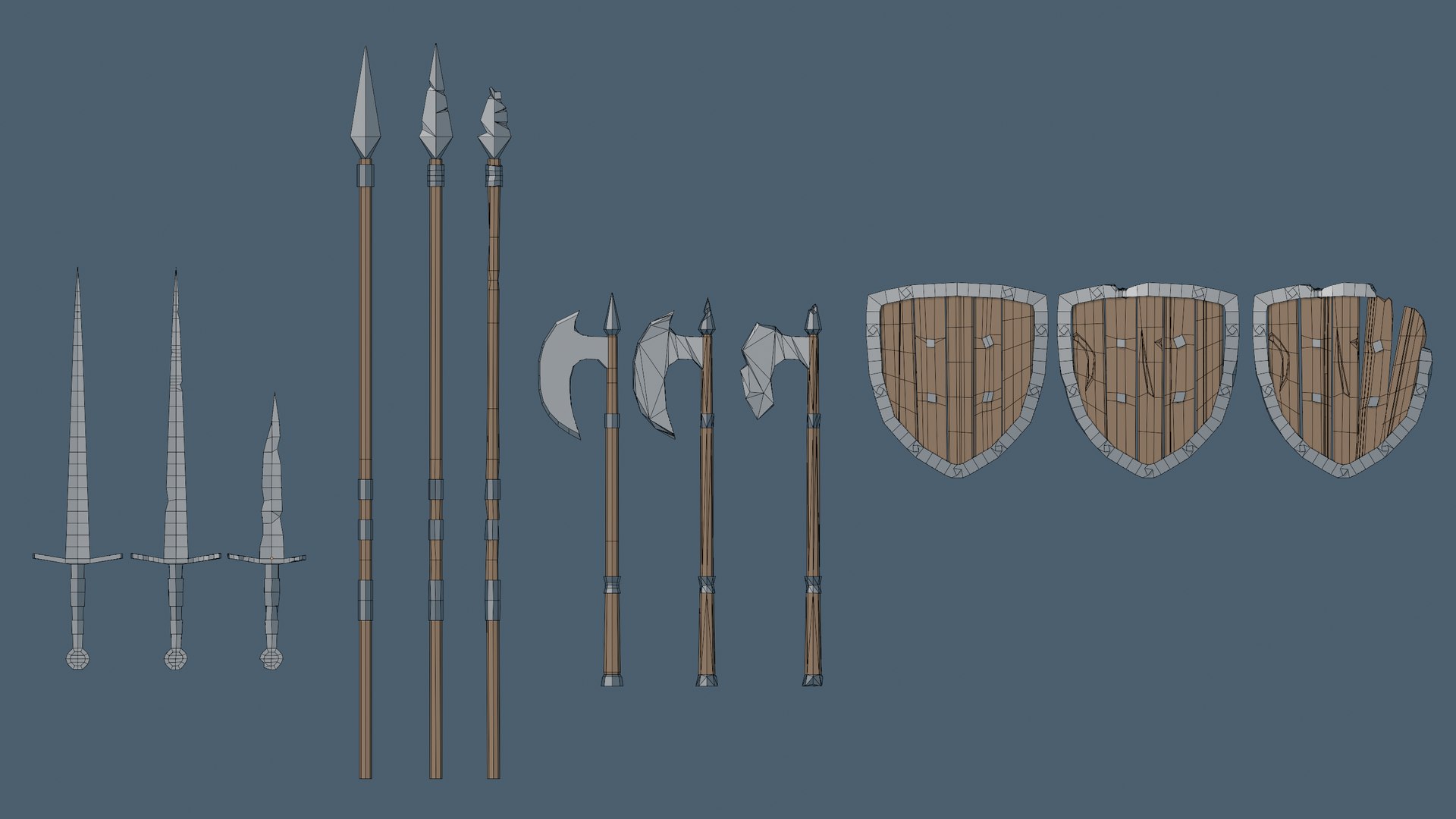 3D Low Poly Medieval Arsenal Pack 1 Model - TurboSquid 2539582