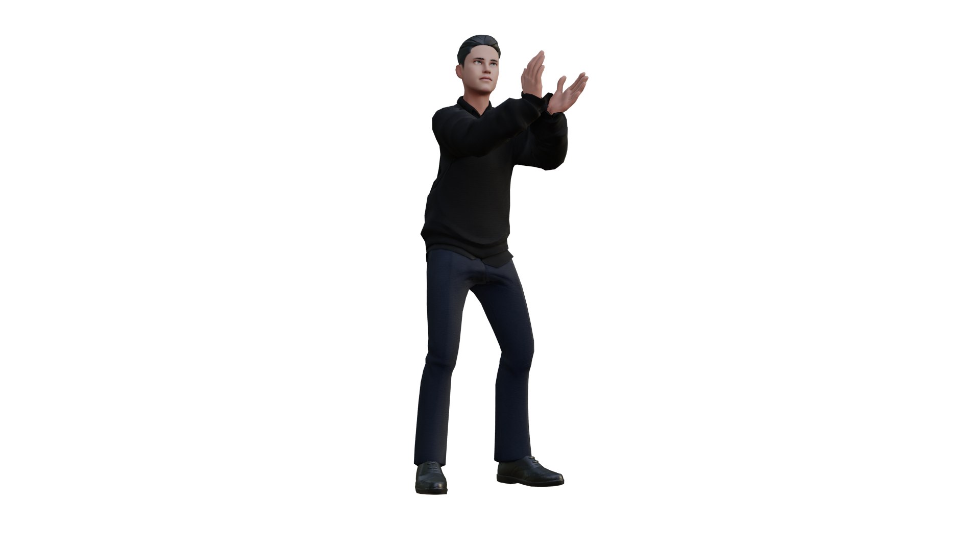 Creative Man Walking Move Stuff Laughing Standing Clap Meeting 3D Model ...