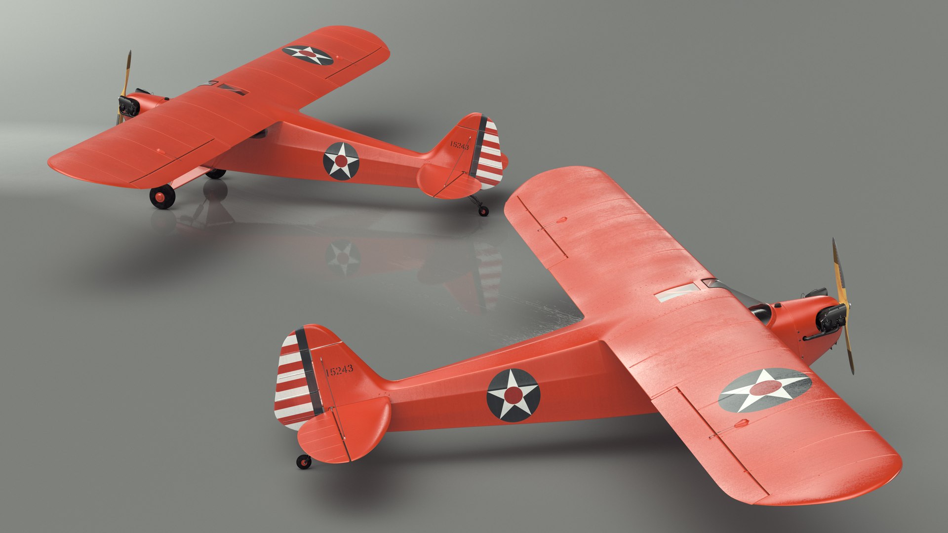 3D Classic Monoplane Aircraft Piper J-3 Model - TurboSquid 2218389