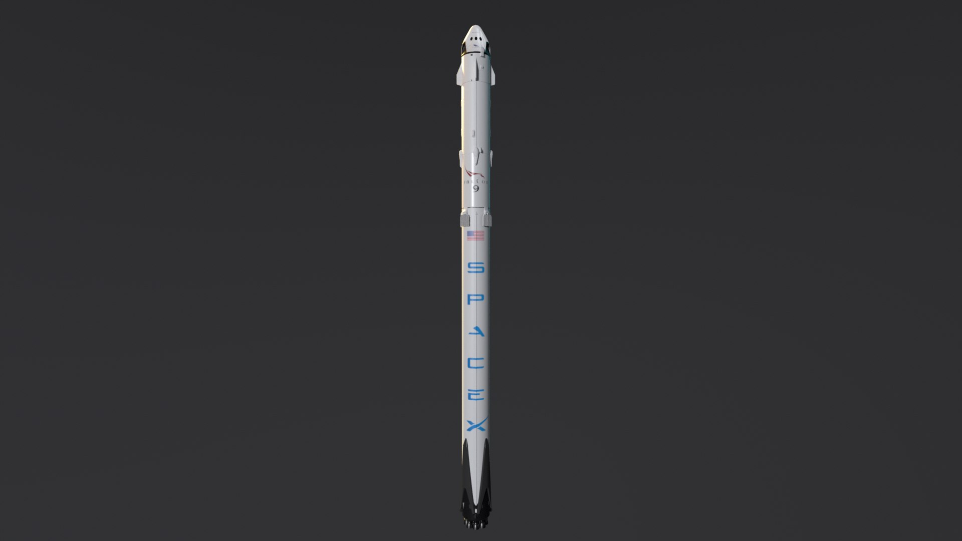 SpaceX Falcon 9 Launch Vehicle Spaceship 3D Model - TurboSquid 2281156