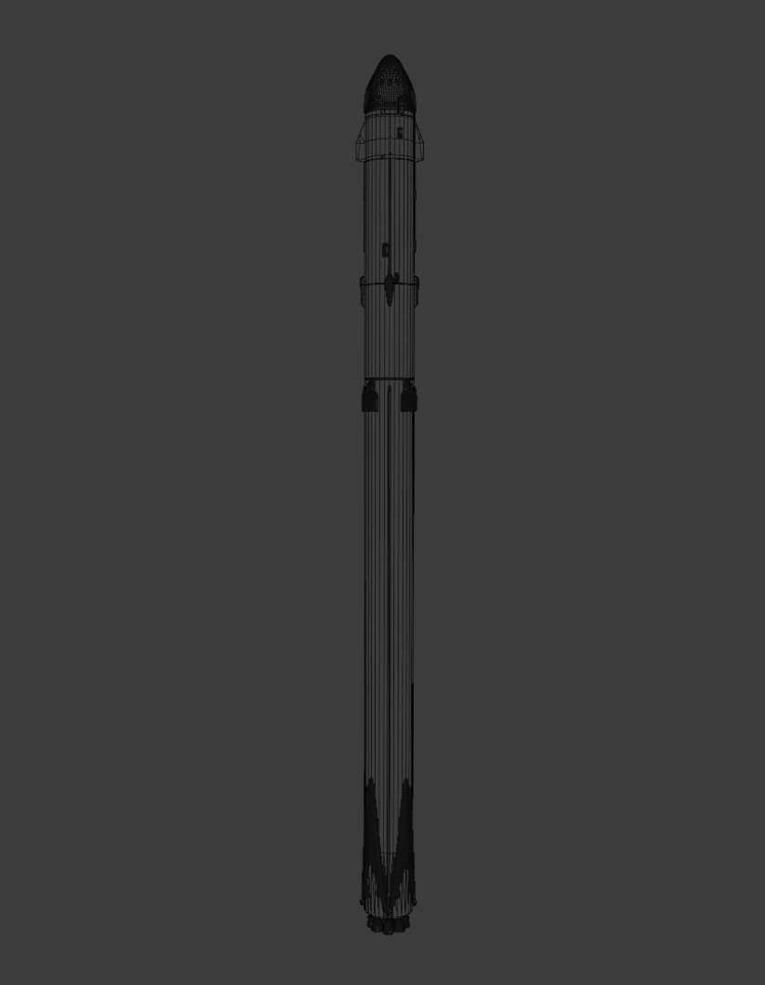 SpaceX Falcon 9 Launch Vehicle Spaceship 3D Model - TurboSquid 2281156
