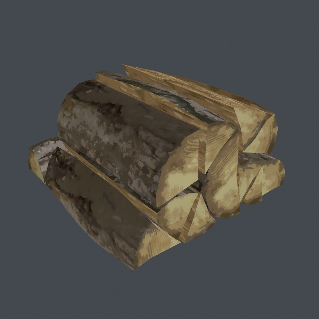 Stylized Pile Wood 3d Model