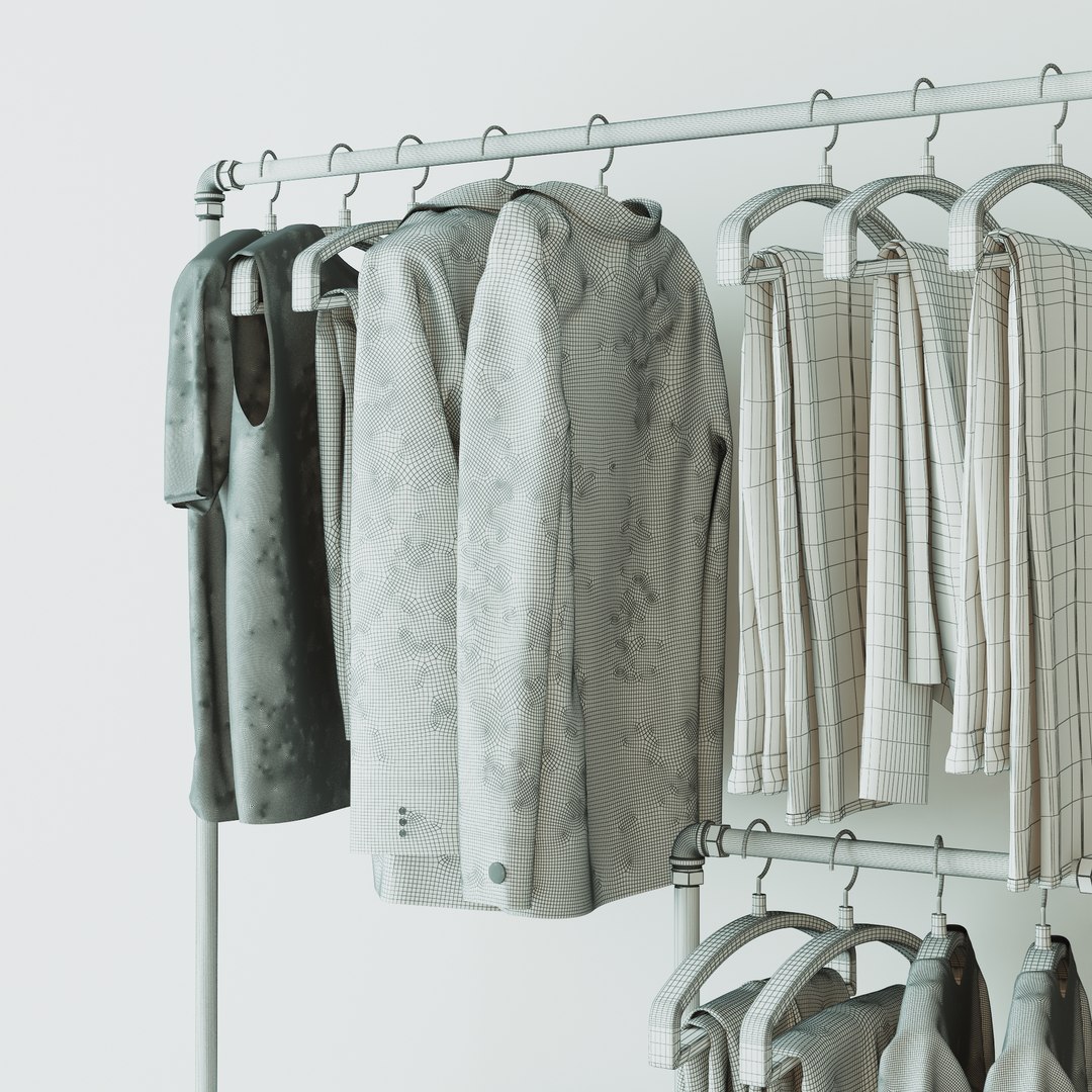 Hall tree and Clothing Rack CR10 3D model - TurboSquid 1793373