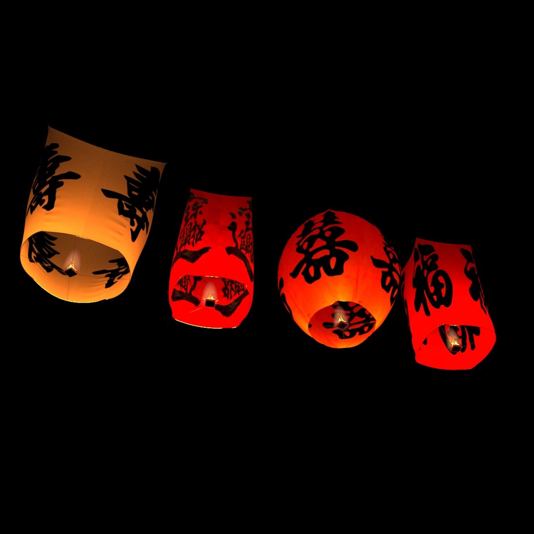 3D Model Chinese Sky Lantern - TurboSquid 2130840