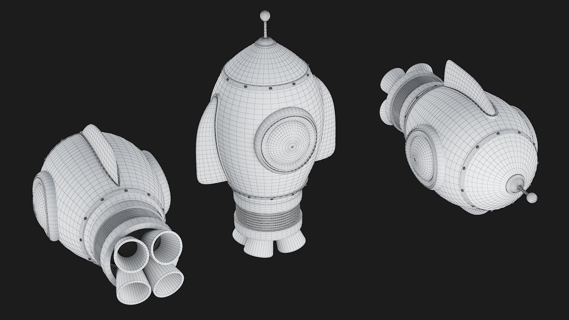 Cartoon Rocket 3D Model - TurboSquid 2574025
