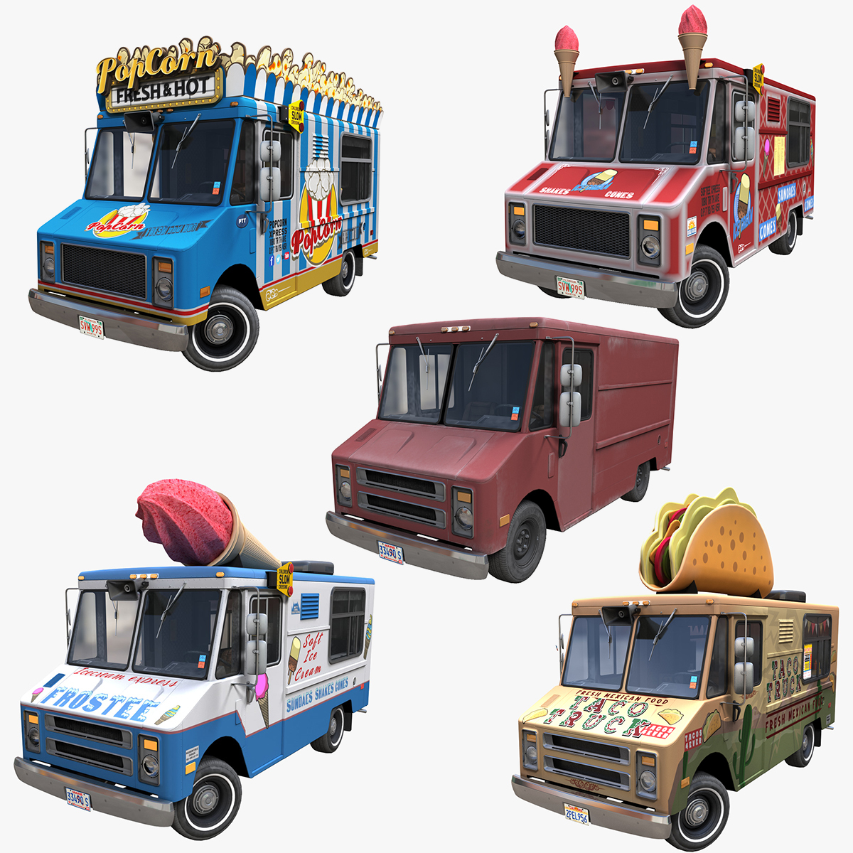 modelo 3d Vintage Food Trucks - TurboSquid 1986681