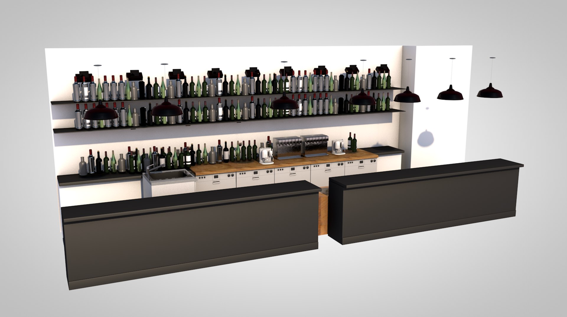 Bar counter 3D model - TurboSquid 1383318
