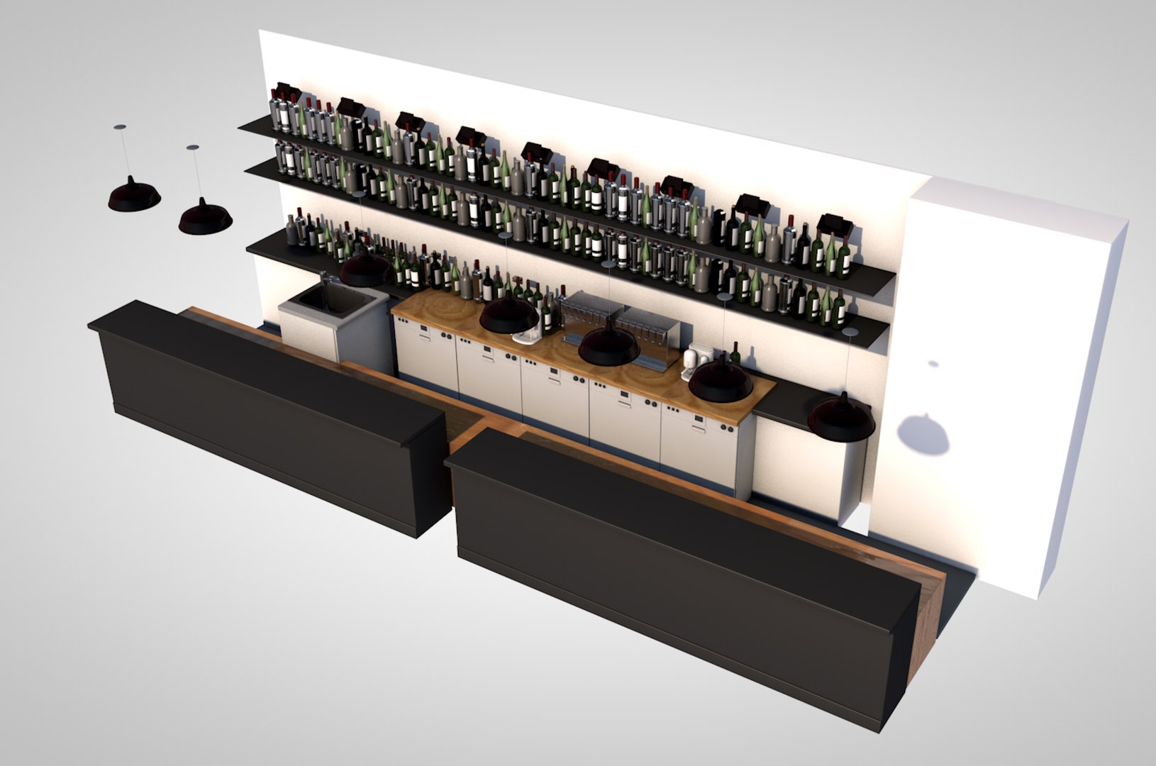 Bar counter 3D model - TurboSquid 1383318