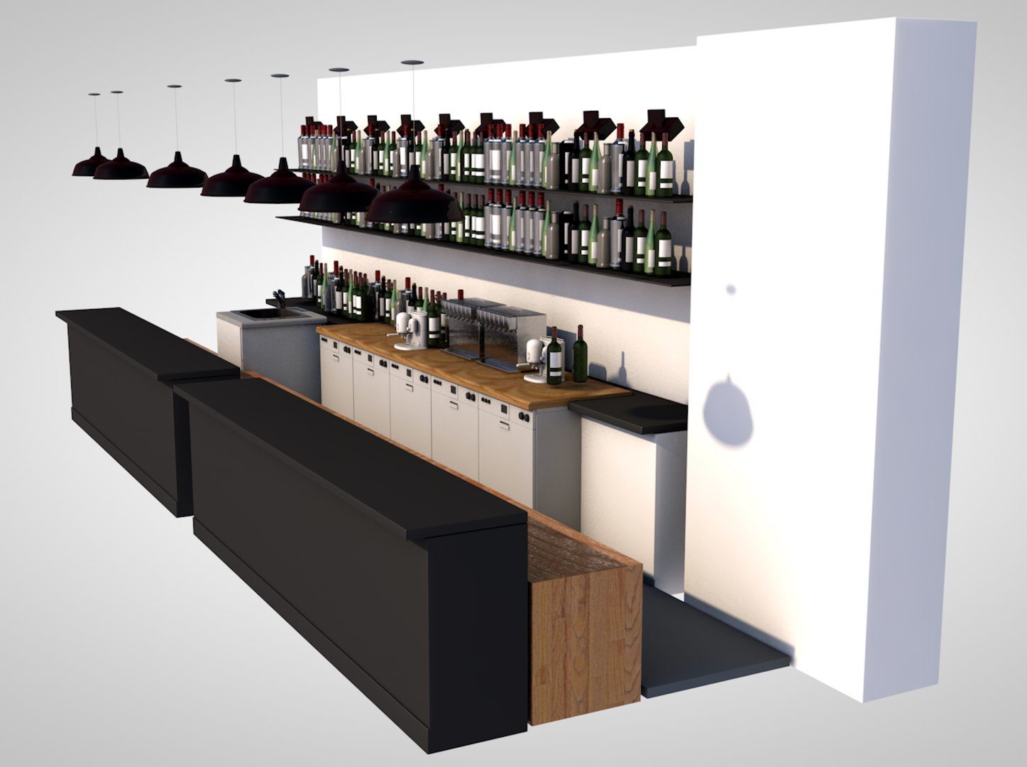 Bar counter 3D model - TurboSquid 1383318
