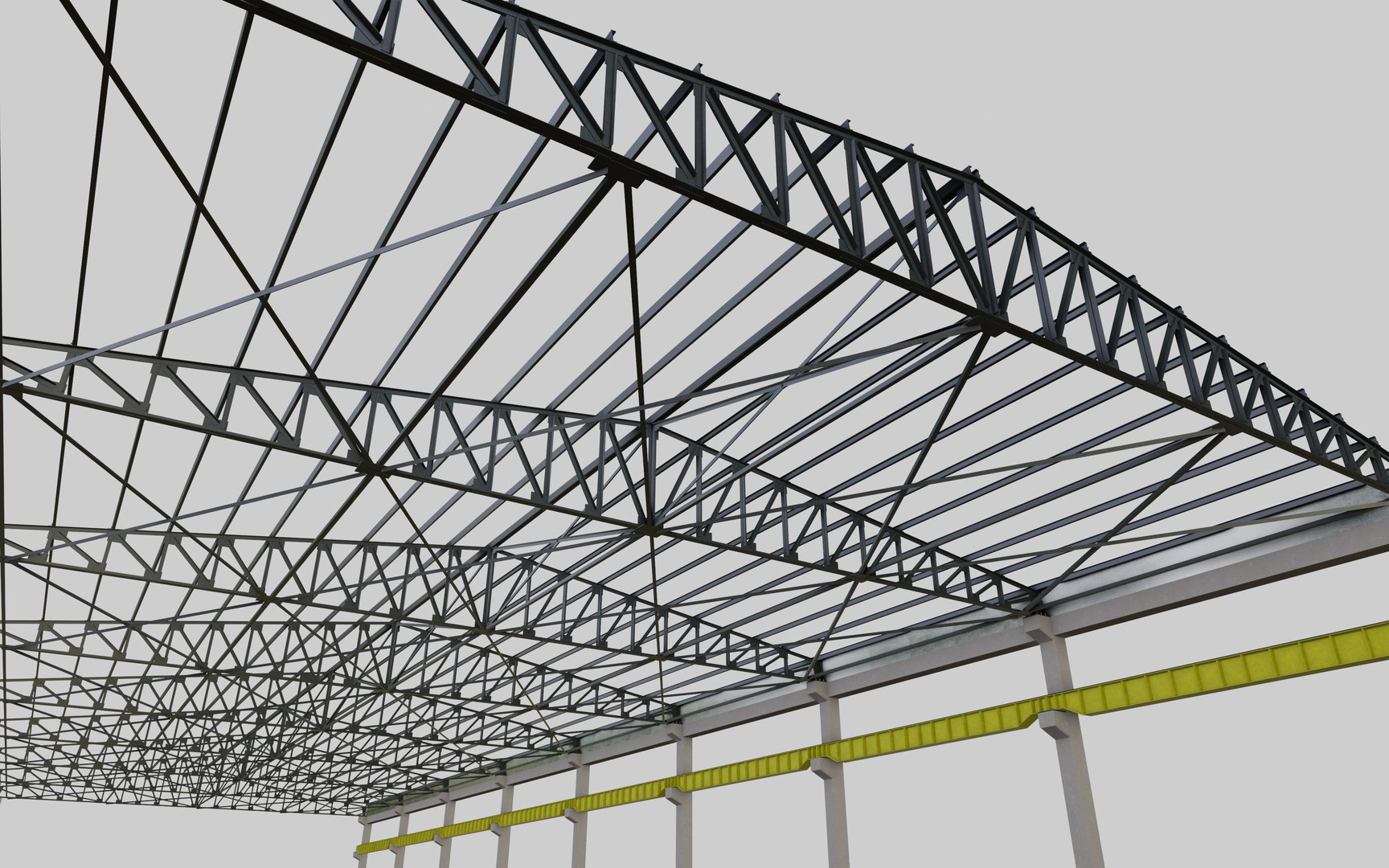 3D Model Steel Structure - Warehouse - Type-1 - TurboSquid 1910160