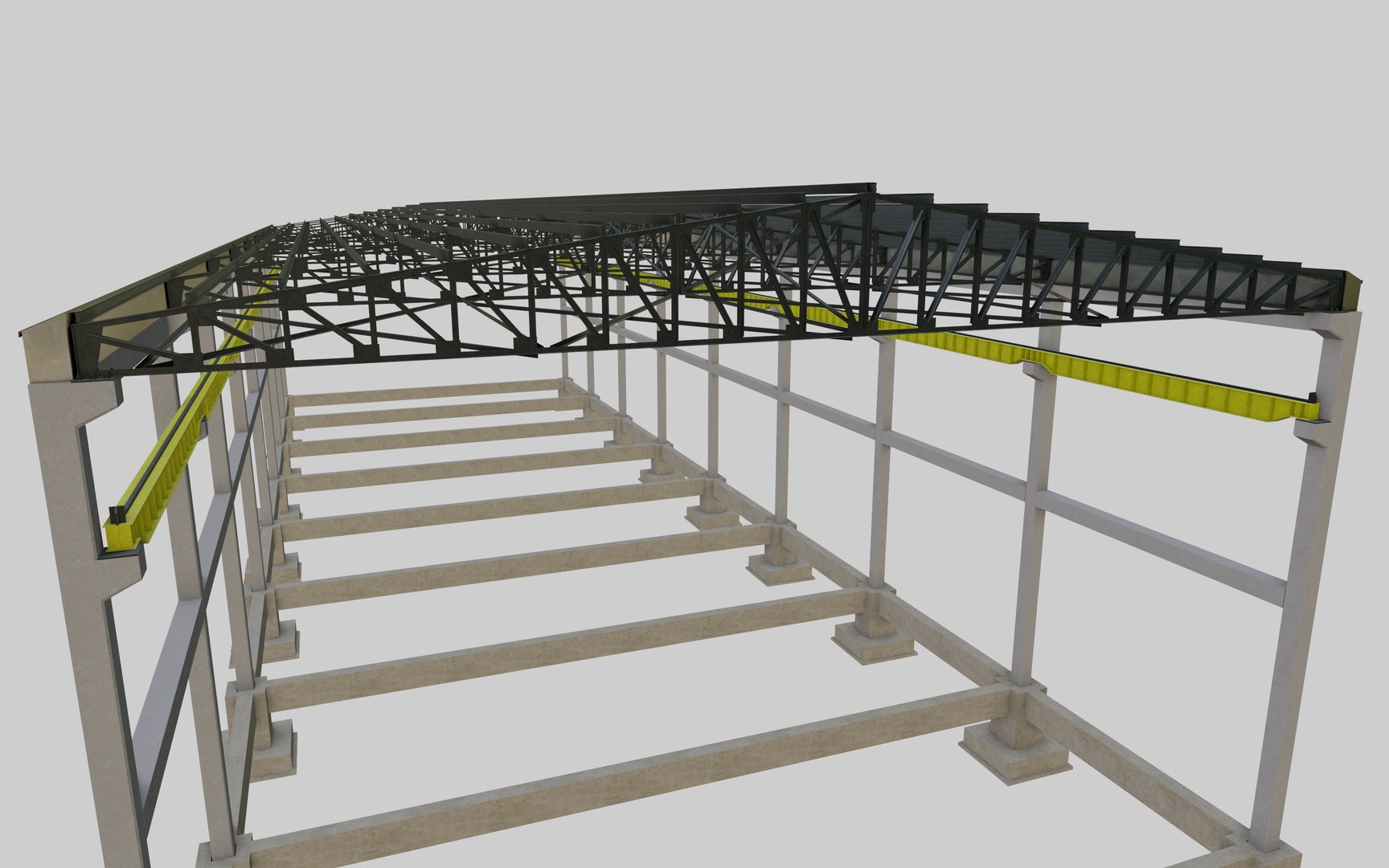 3D Model Steel Structure - Warehouse - Type-1 - TurboSquid 1910160