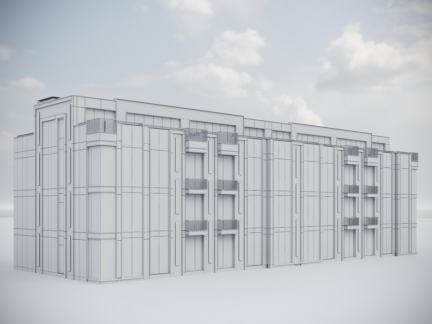 Modern Residential Building 020 3D Model - TurboSquid 2266652