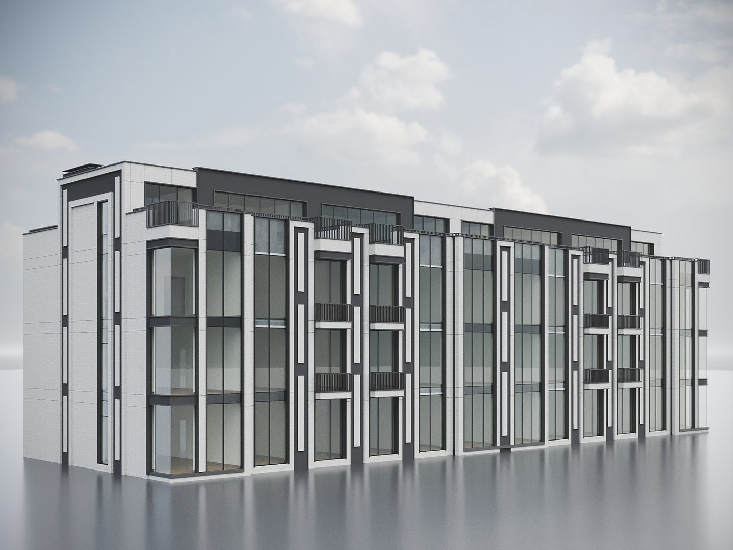 Modern Residential Building 020 3D Model - TurboSquid 2266652