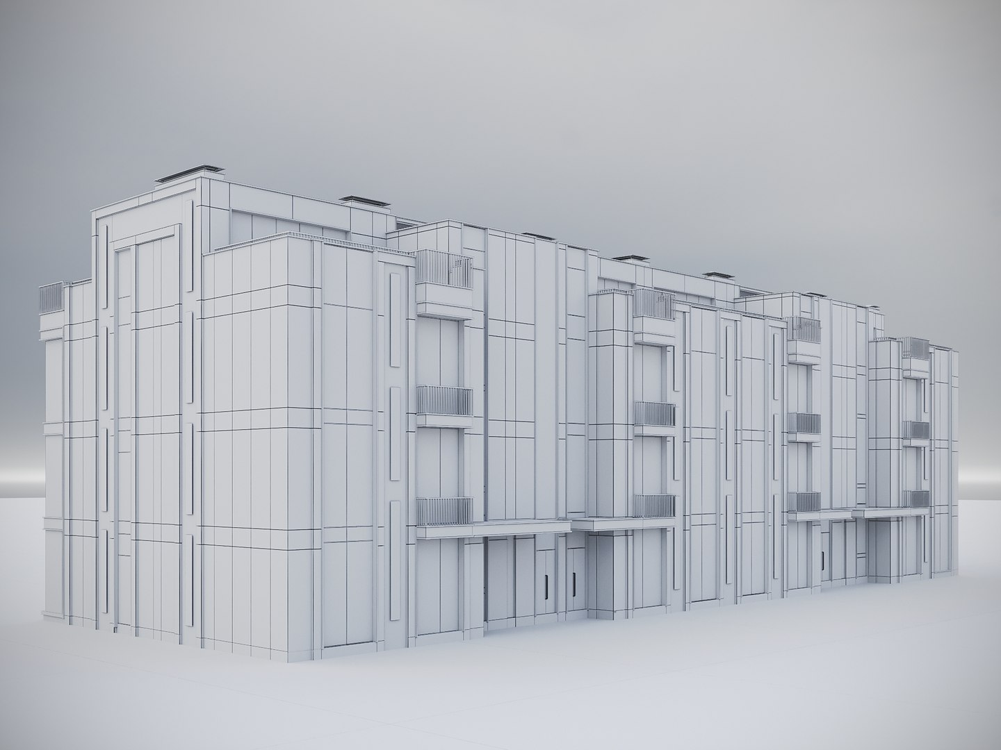 Modern Residential Building 020 3D Model - TurboSquid 2266652